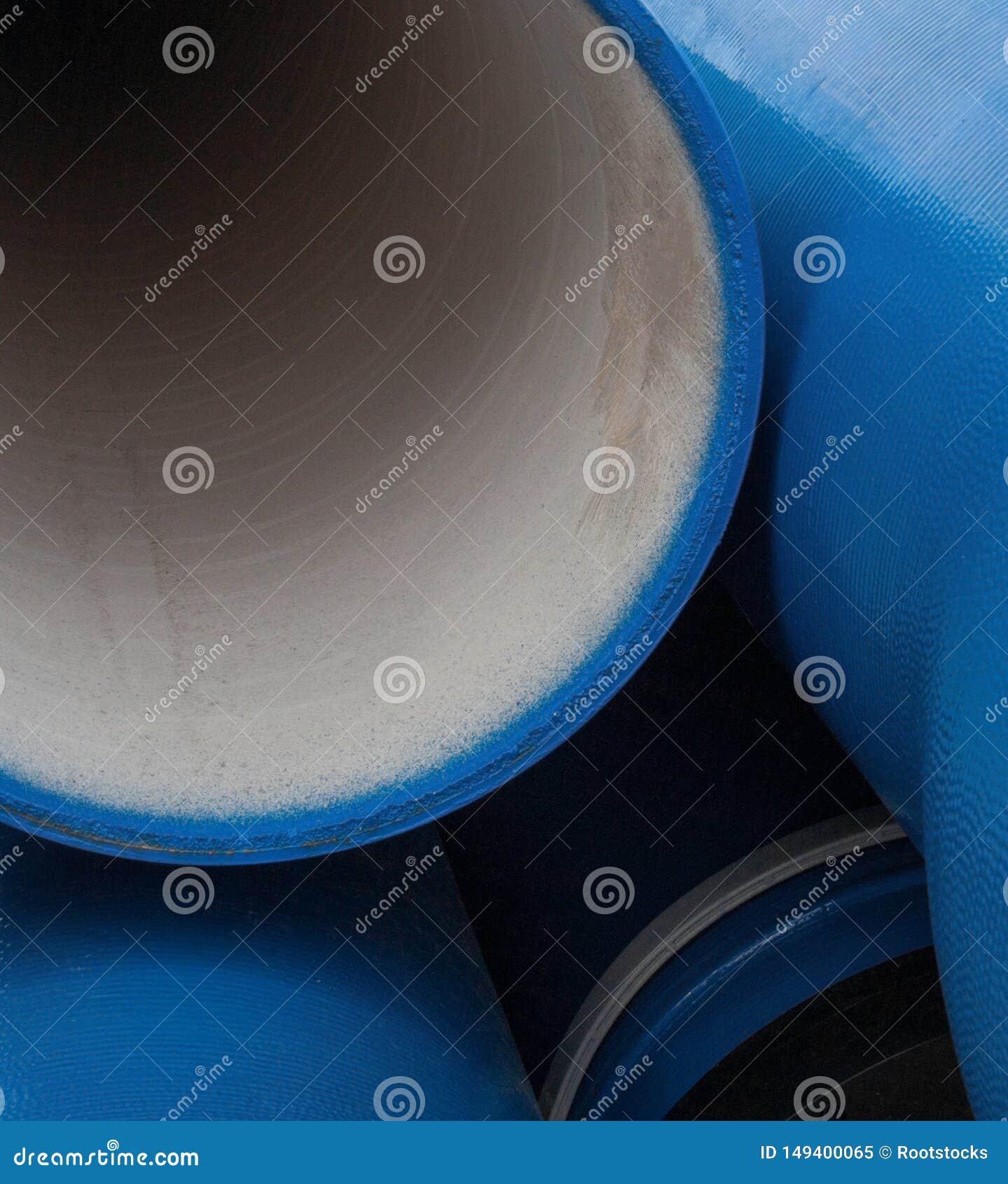 Stack of New Blue Pipes Tubes Stock Image - Image of industrial ...