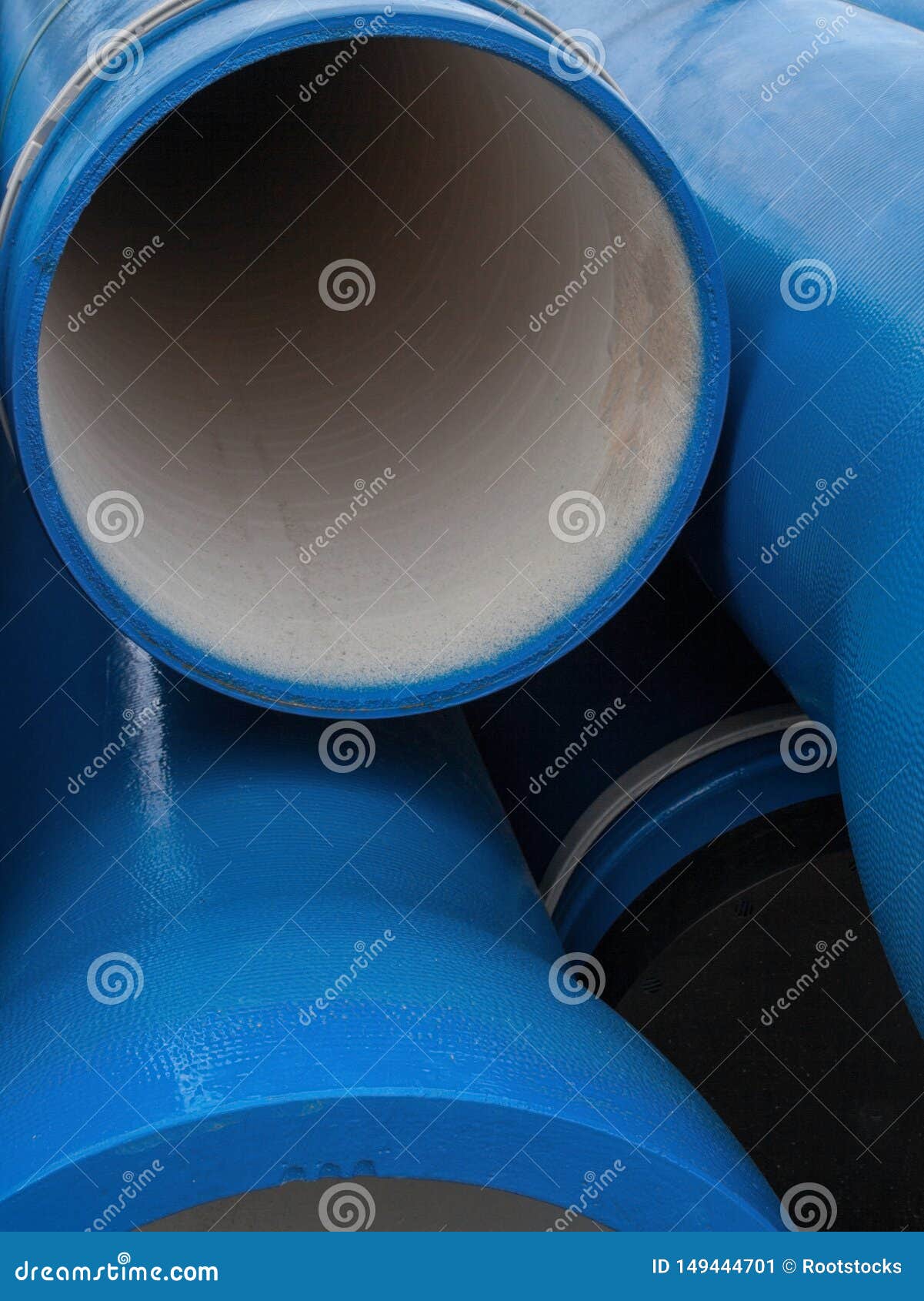 Stack of New Blue Pipes Tubes Stock Image - Image of industrial ...