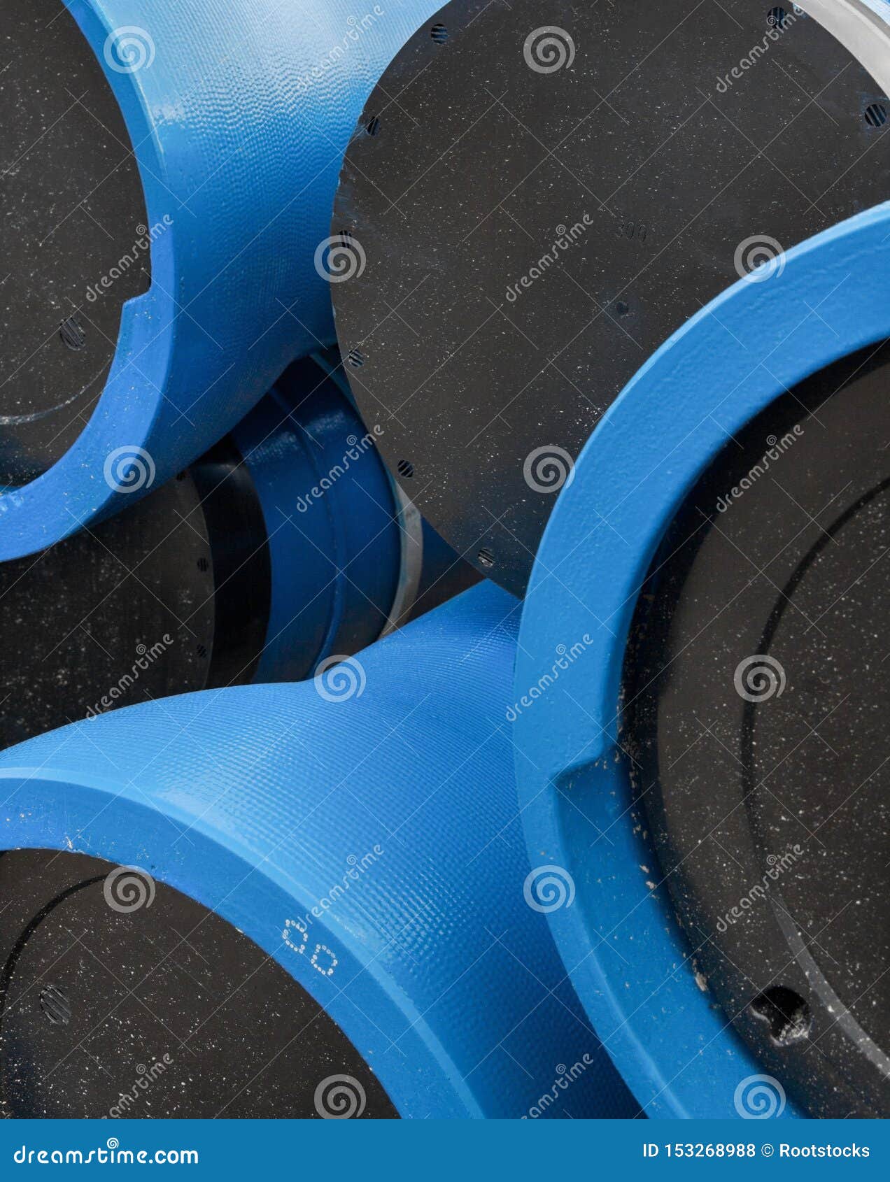 Stack of New Blue Pipes Tubes Stock Photo - Image of abstract, line ...