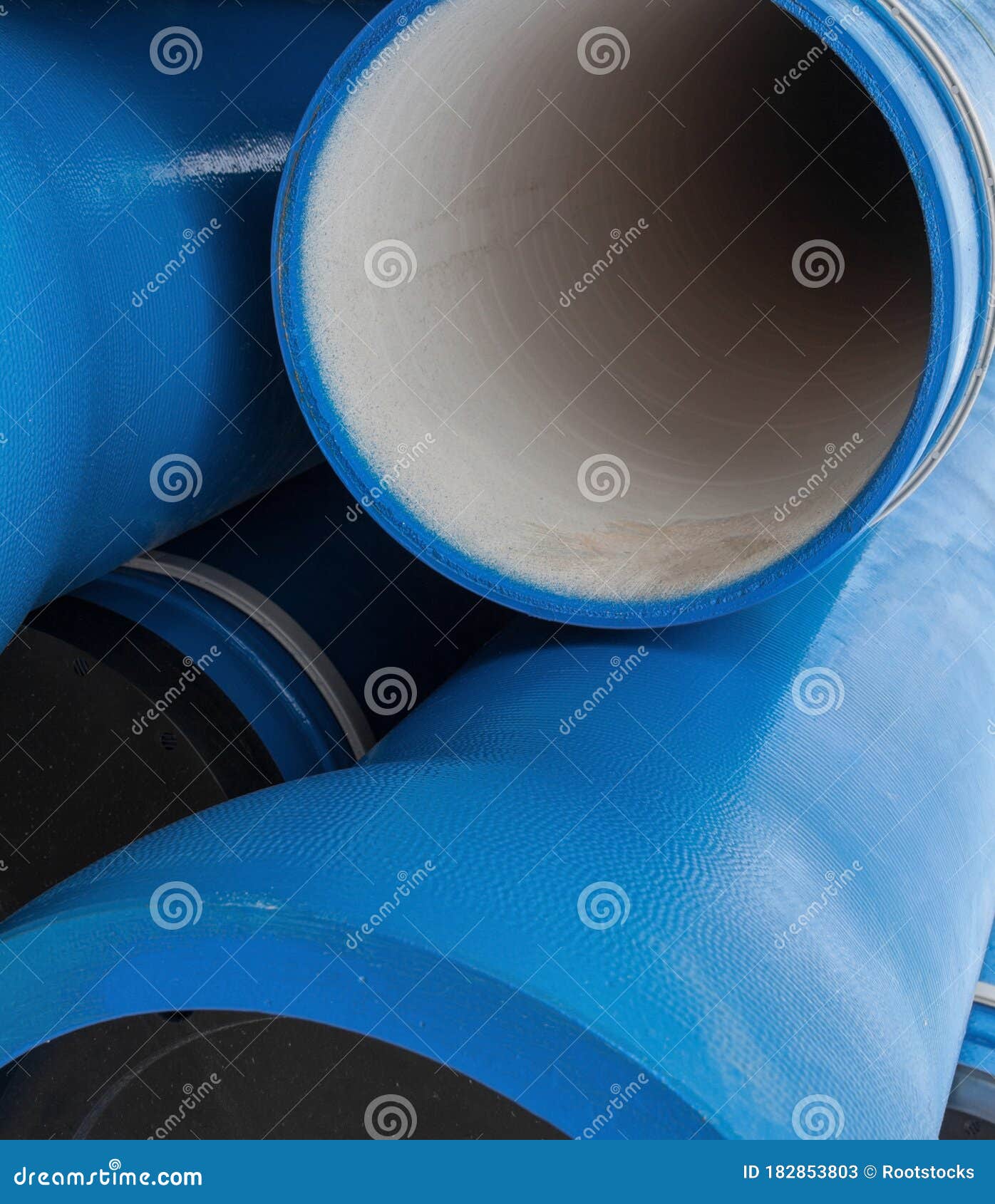 Stack of New Blue Pipes Tubes Stock Image - Image of opening, fluid ...