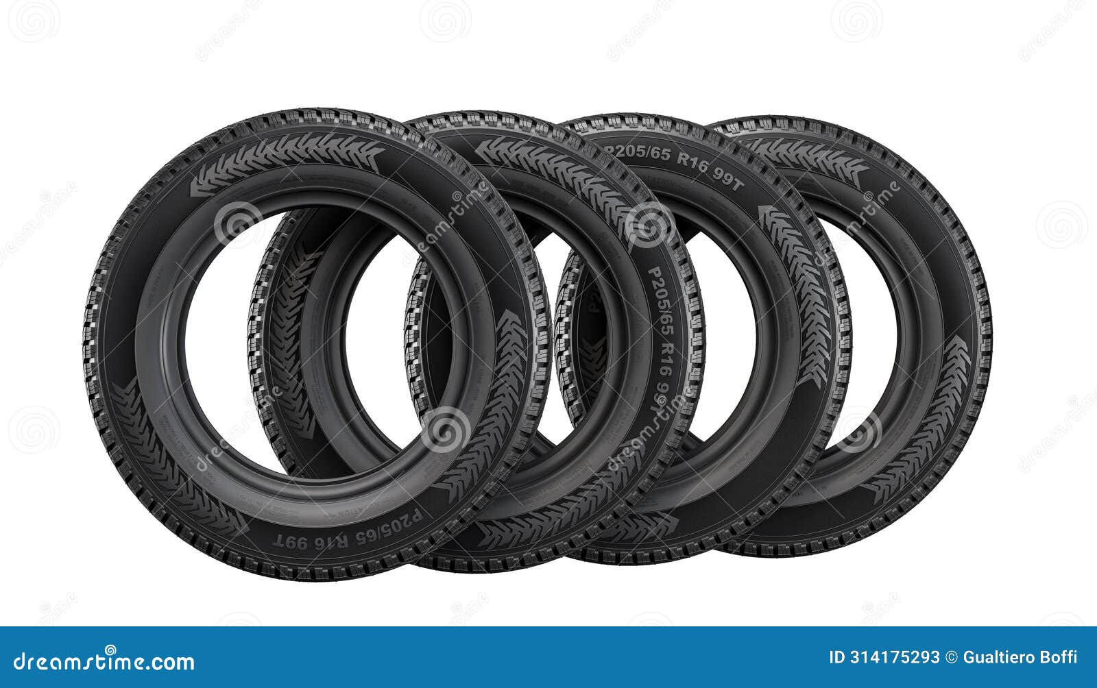 Stack of New Car Tires on White Background Stock Illustration ...