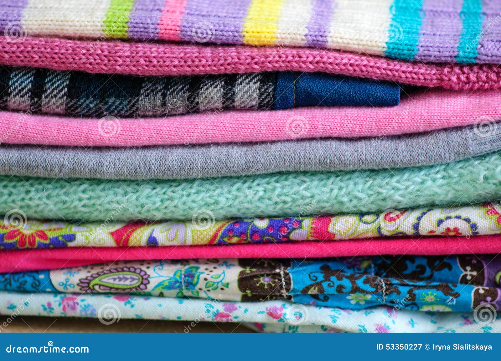 Stack of new clothing stock image. Image of cotton, large - 53350227