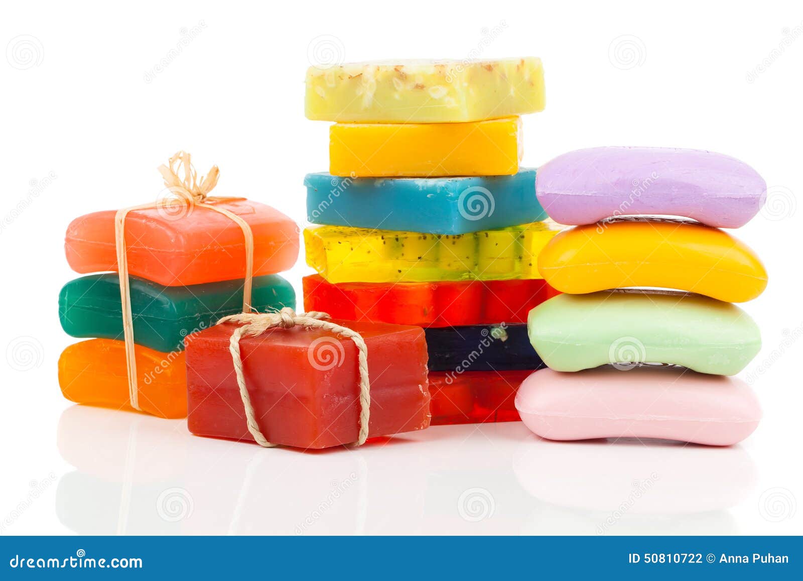 Stack of New Colorful Soap Bars Stock Photo - Image of body, green ...