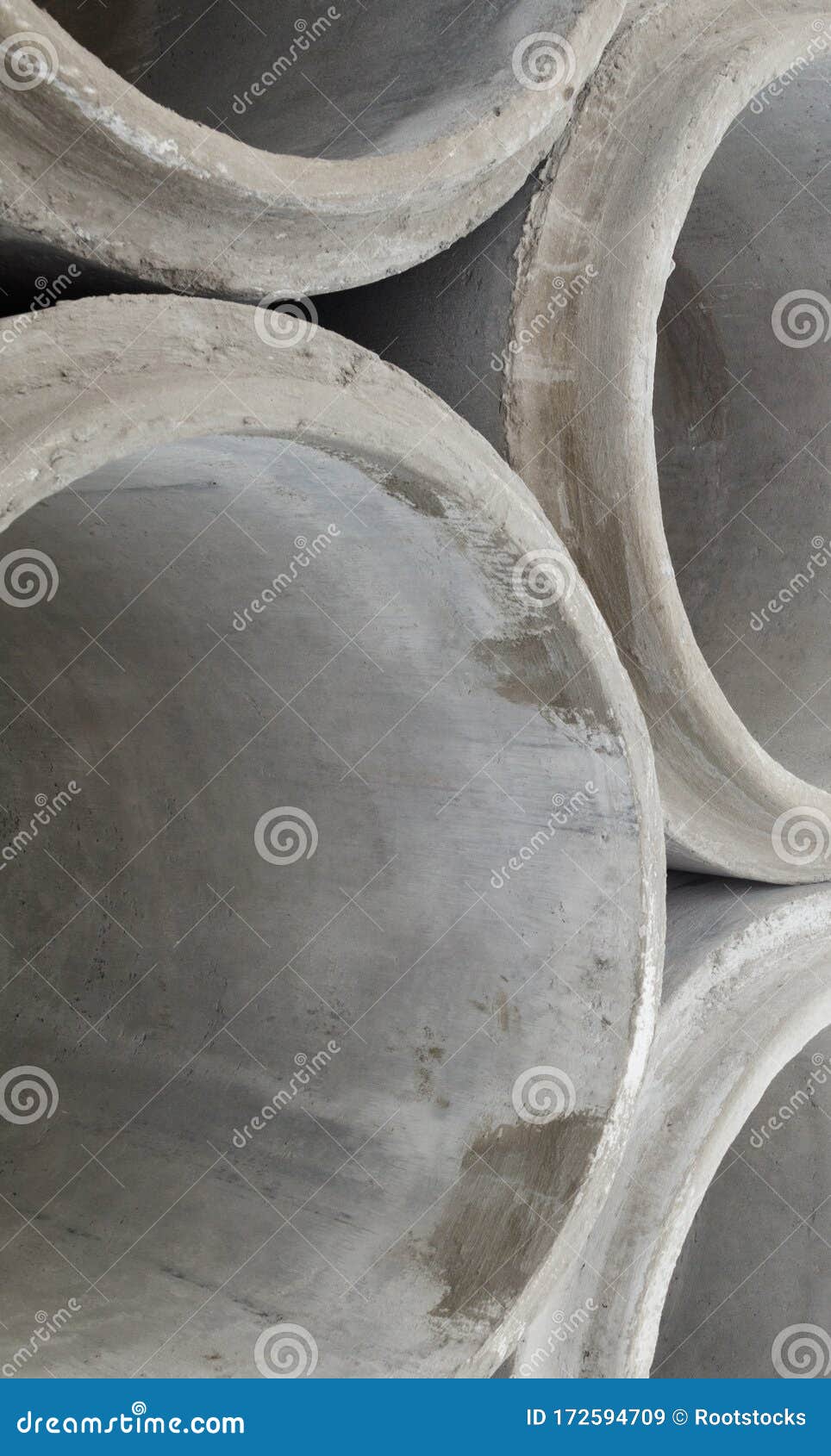 Stack of New Concrete Pipes Stock Image - Image of pipeline, conduit ...