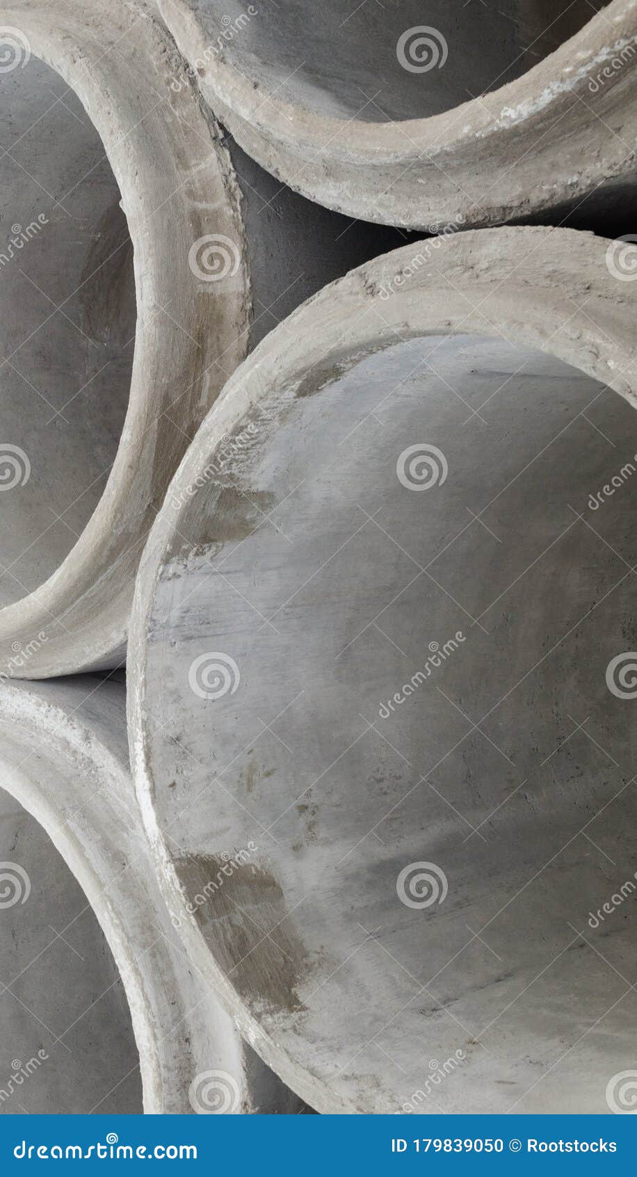 Stack of New Concrete Pipes Stock Photo - Image of concrete, heap ...