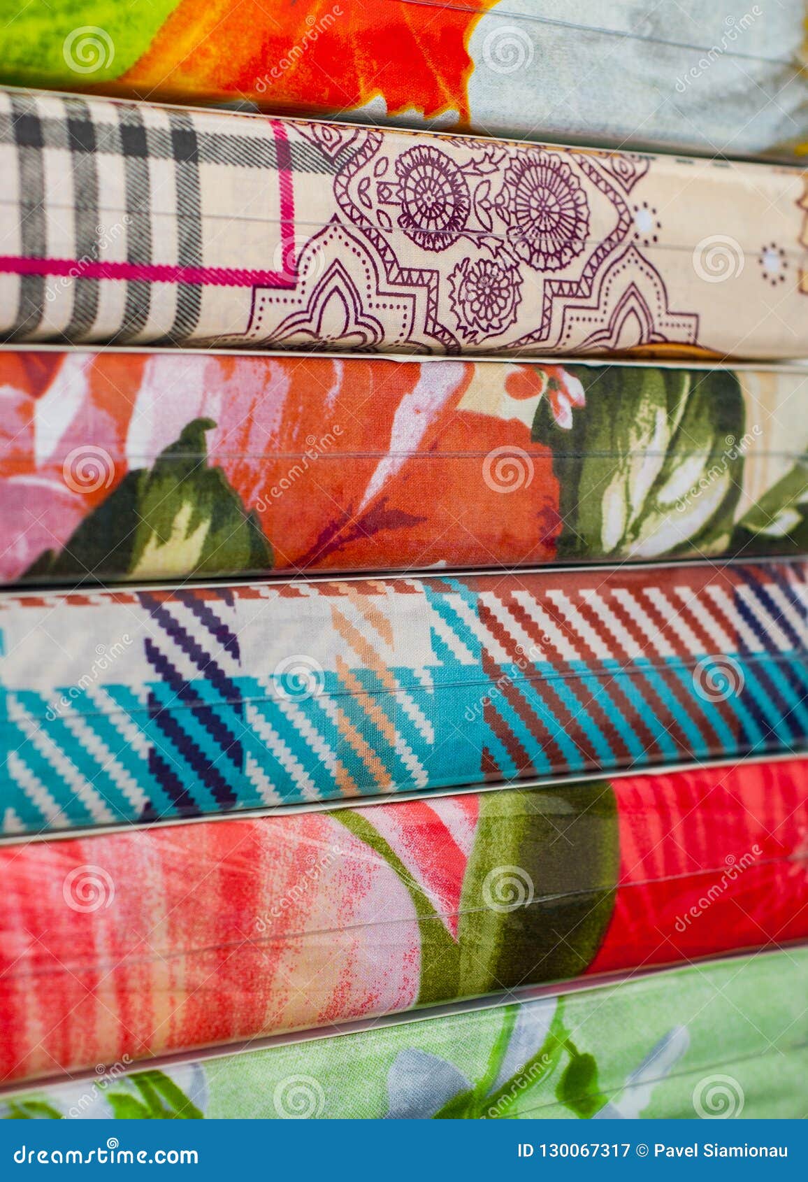 Stack of New Different Bedding Stock Image - Image of bedcovers, group ...