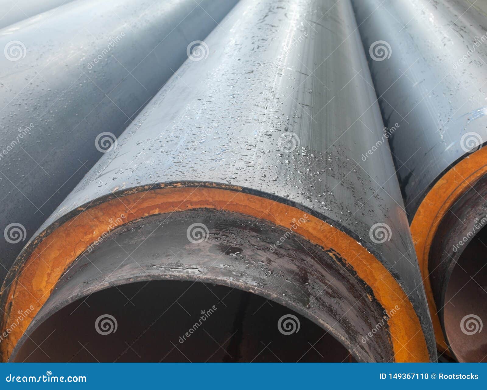 Stack of New Gray Pipes Tubes Stock Photo - Image of lead, building ...