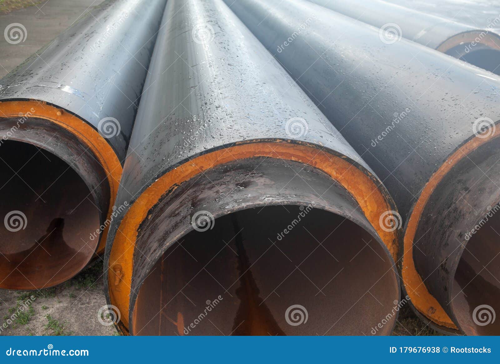 Stack of New Gray Pipes Tubes Stock Photo - Image of pipe, gray: 179676938