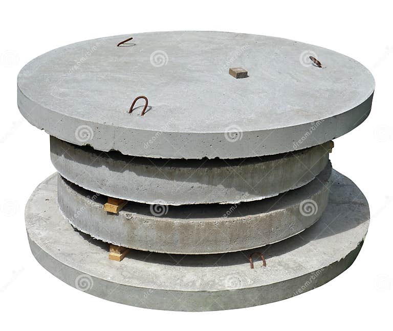 Stack of Industrial Round Concrete Hatches for the Sewerage Sys Stock ...