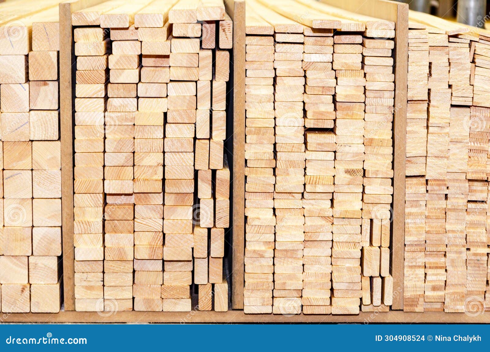 Stack of New Lumber, Wooden Beam, Board for Construction and Repair in ...