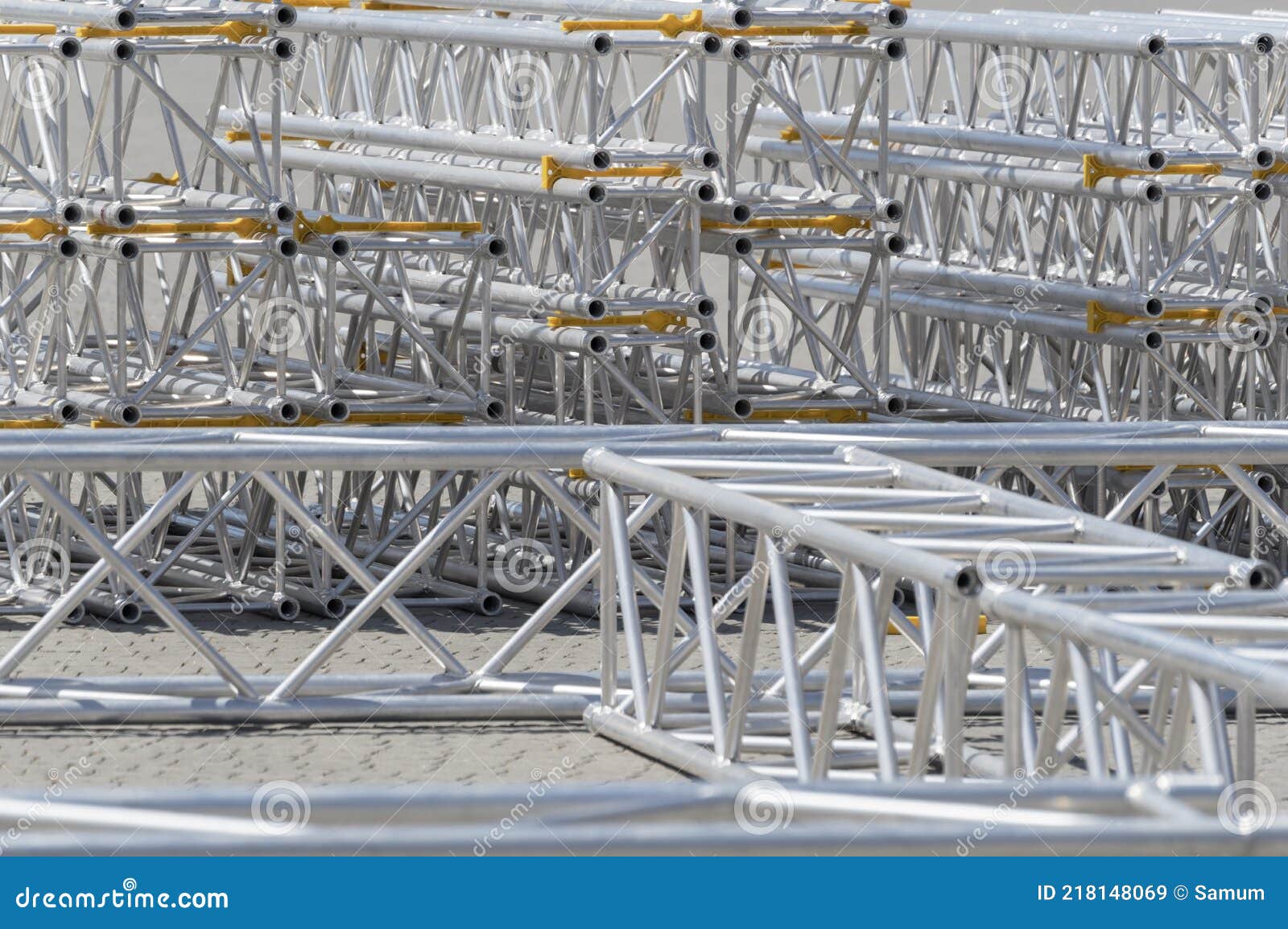 Stack of Metal Trusses for Mounting the Stage Stock Image - Image of ...