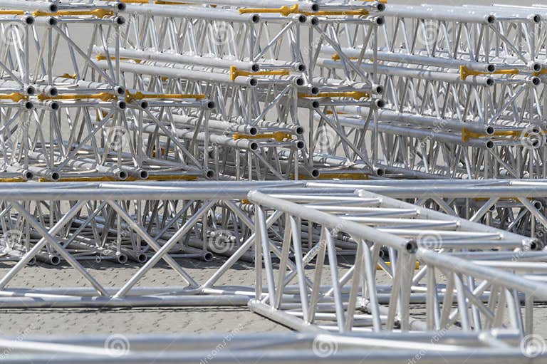 Stack of Metal Trusses for Mounting the Stage Stock Image - Image of ...