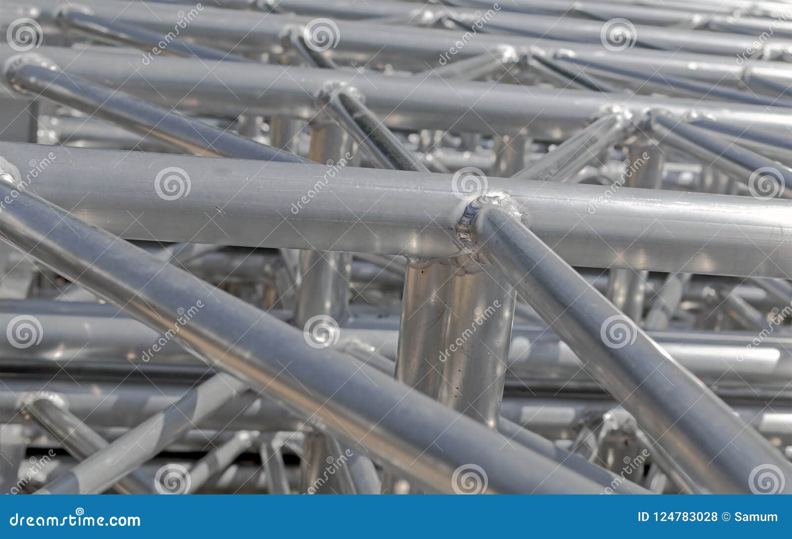 Stack of Metal Trusses for Mounting the Stage Stock Photo - Image of ...