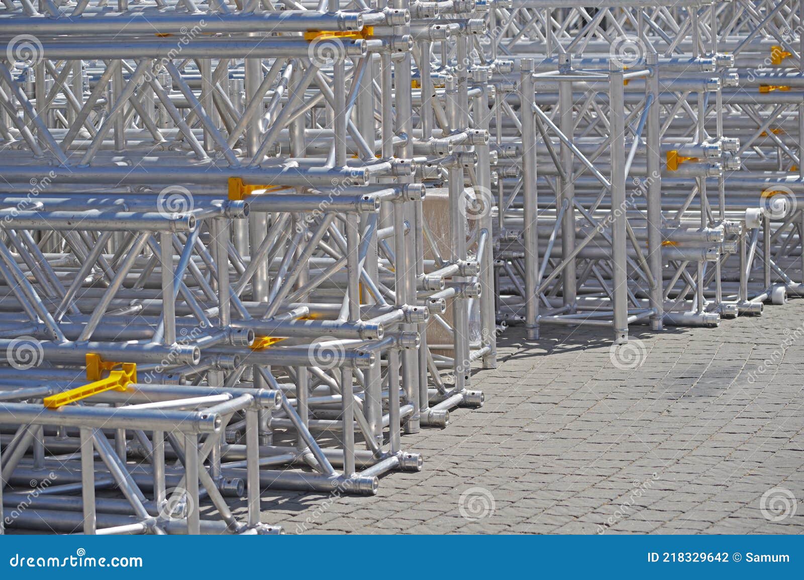 Stack of Metal Trusses for Mounting the Stage Stock Photo - Image of ...