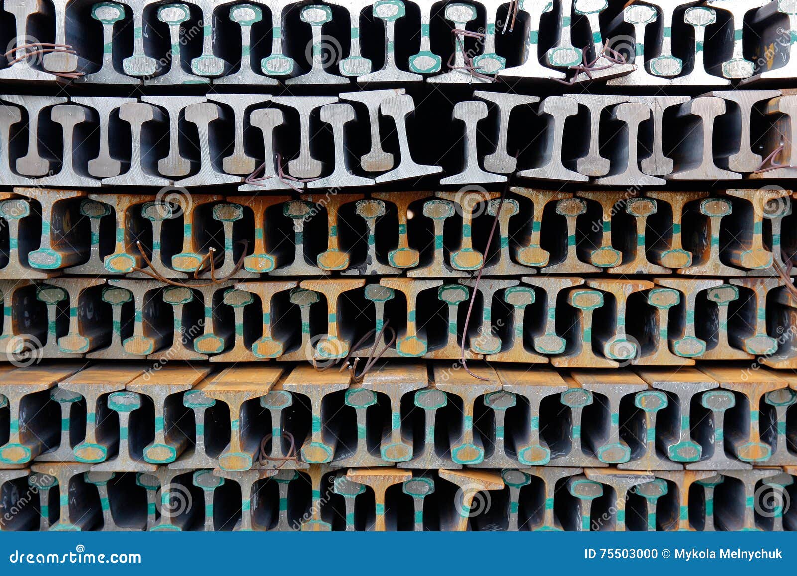 The stack of new rails. stock photo. Image of control - 75503000