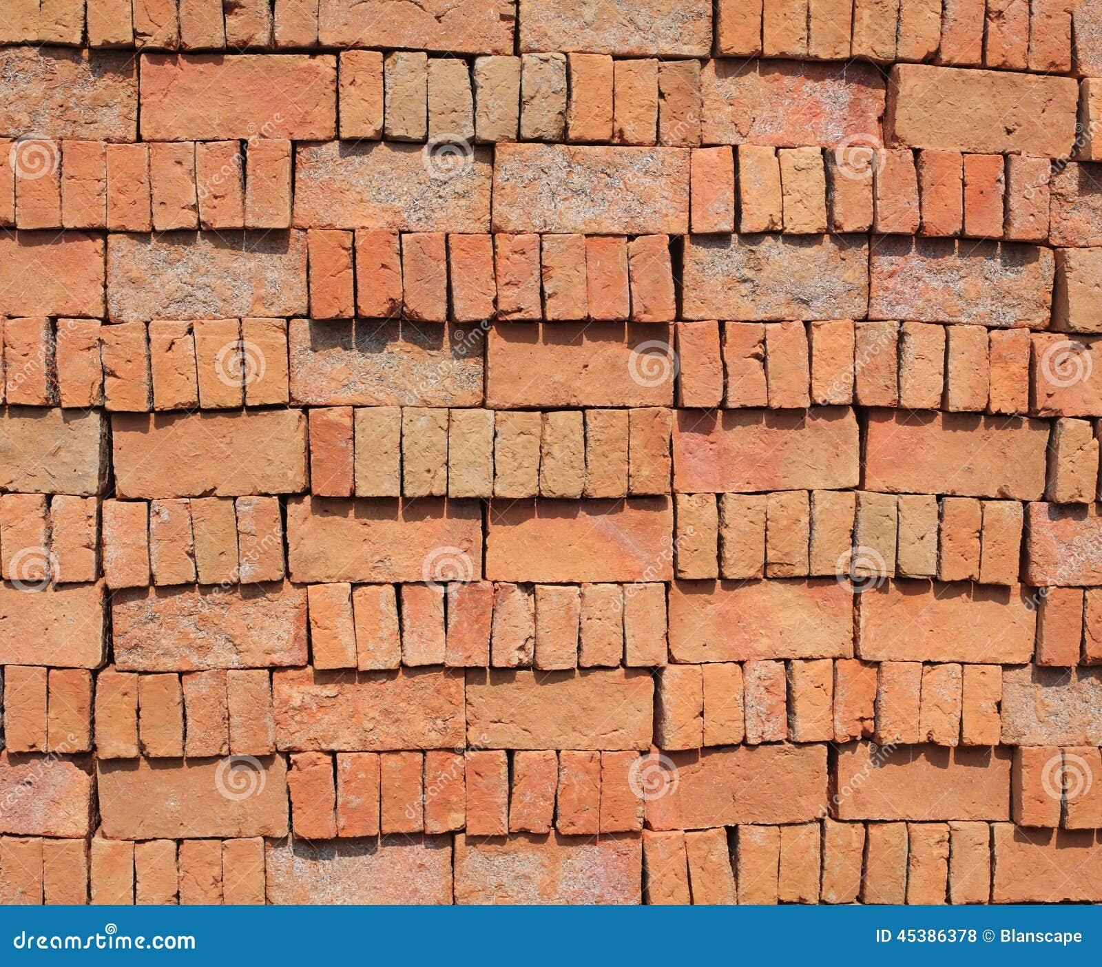 Stack of new red brick stock photo. Image of masonry - 45386378