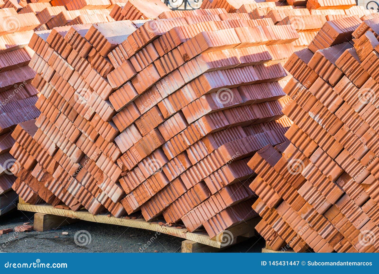 A Stack of New Red Facing Bricks.Construction,improvement Stock Image ...