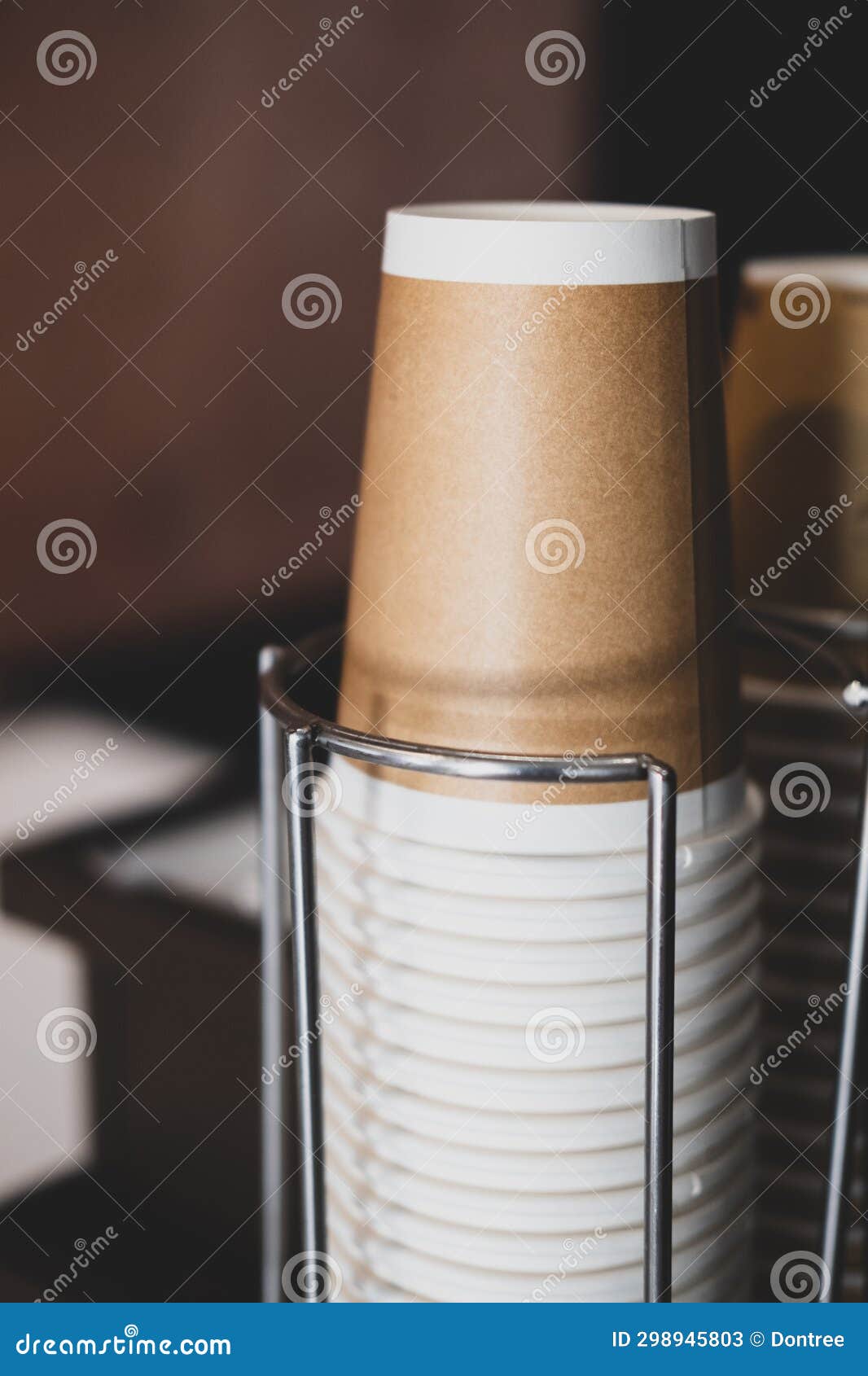 Stack of Disposable Brown Coffee Cup Stock Image - Image of closeup ...