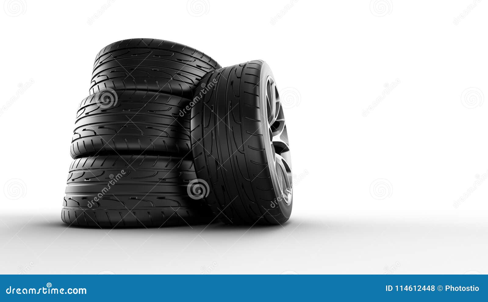 Stack of New Tires , Isolated on White Background Stock Photo - Image ...