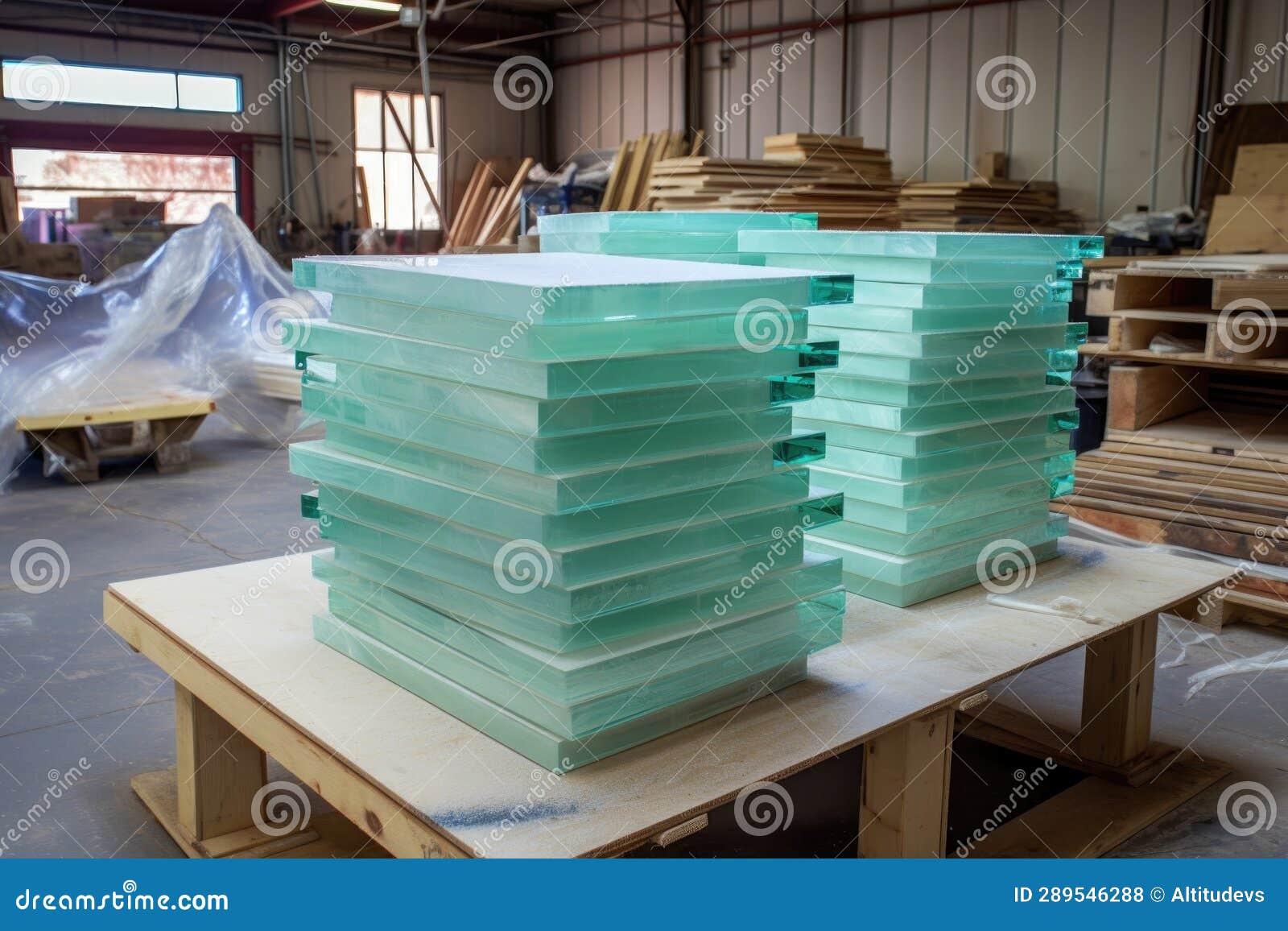 Stack of New Window Glass Panes Ready for Installation Stock Photo ...