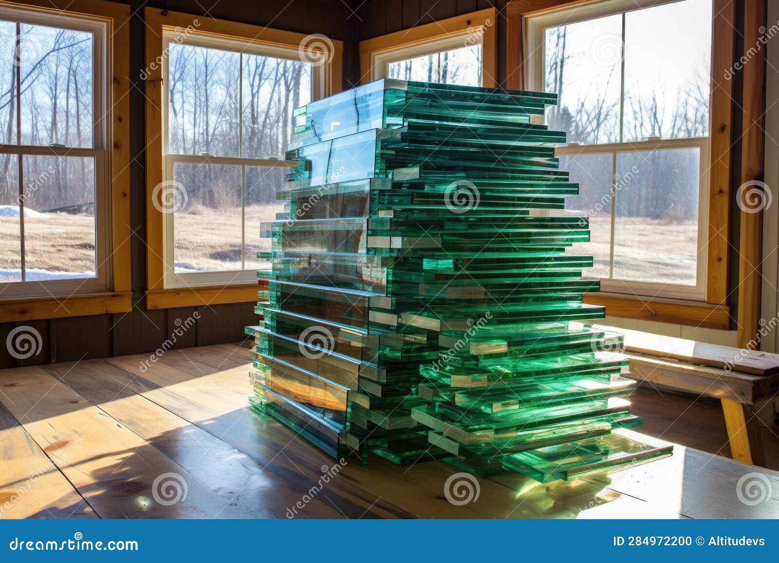 Stack of New Window Glass Panes Ready for Installation Stock Photo ...