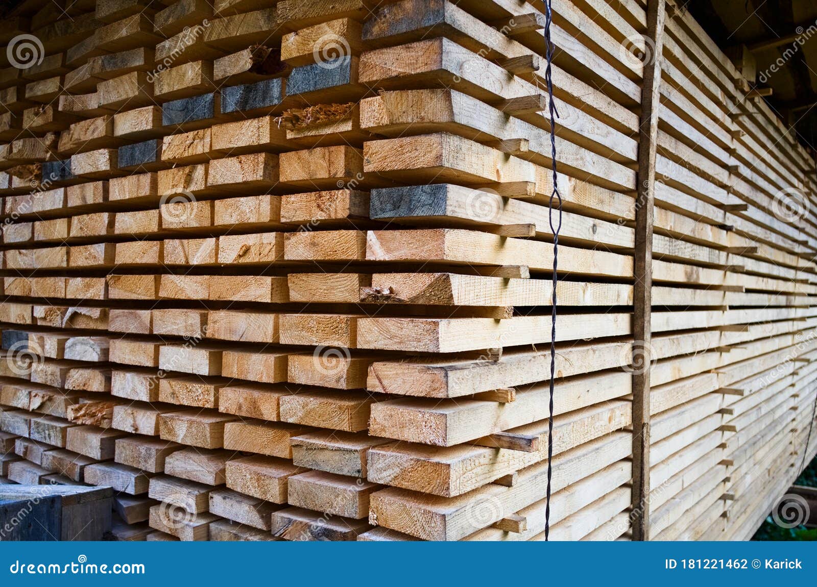 Stack of New Wooden Timber Planks Close Up Stock Photo - Image of ...