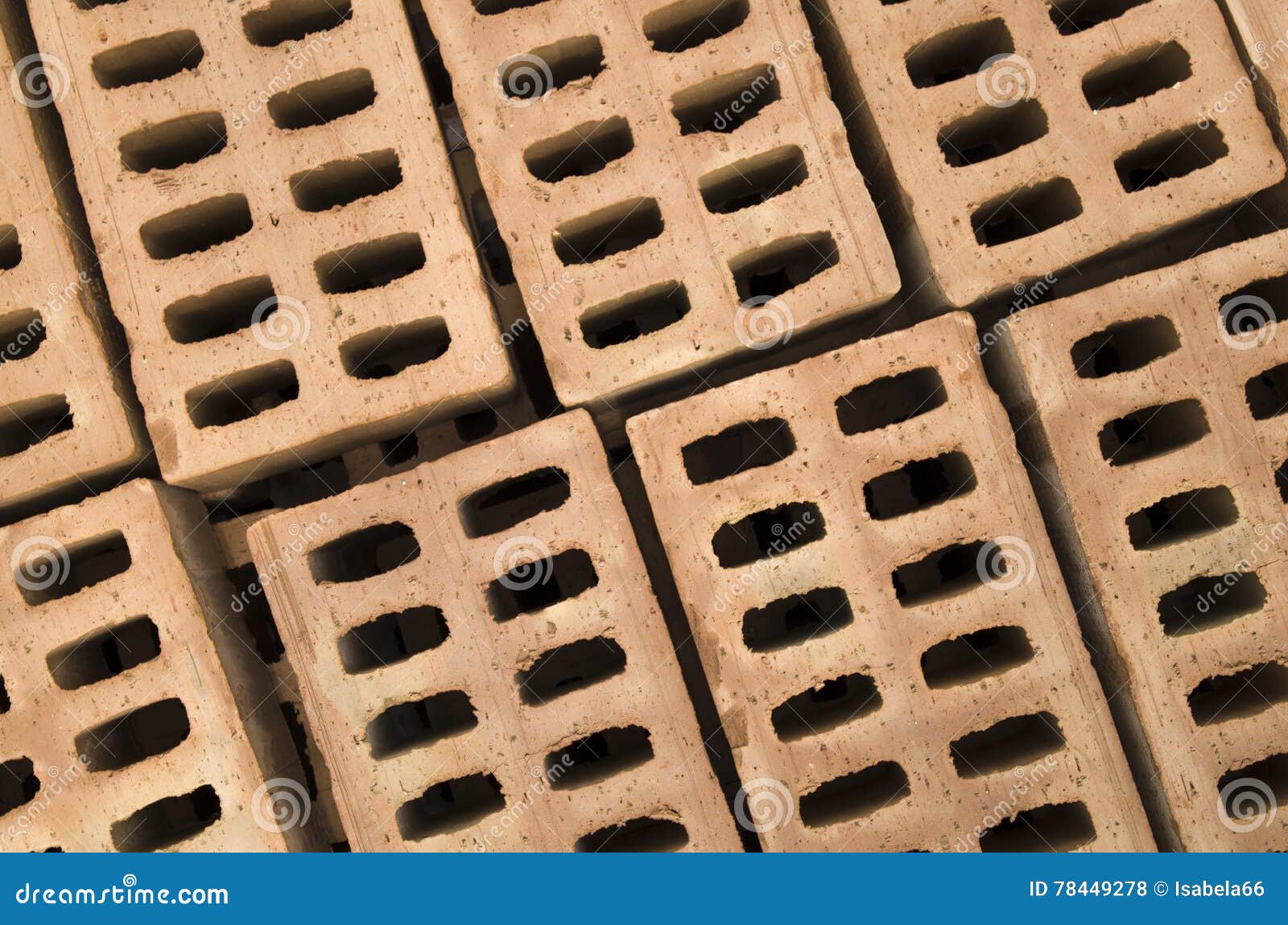 A Stack of New Yellow Clay Bricks Stock Photo - Image of orange, bricks ...