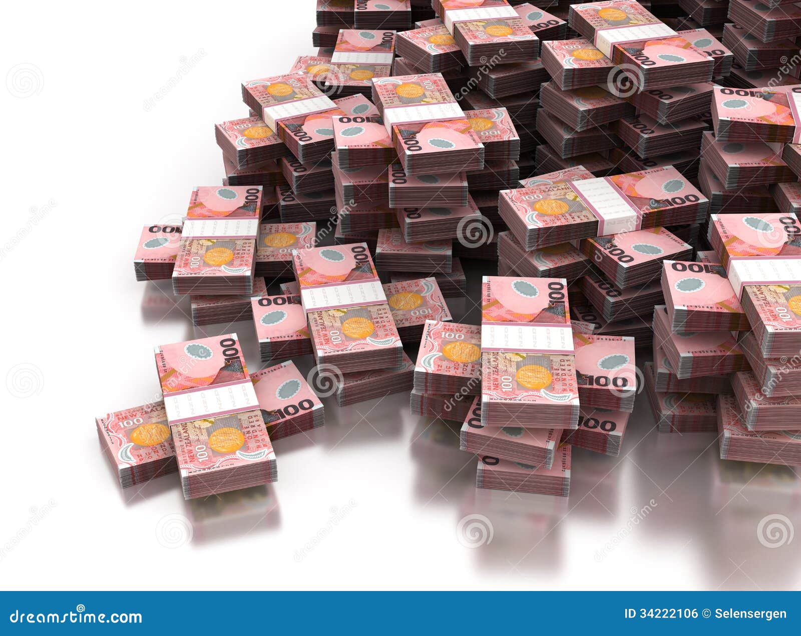 Stack of New Zealand Dollar Stock Illustration - Illustration of ...