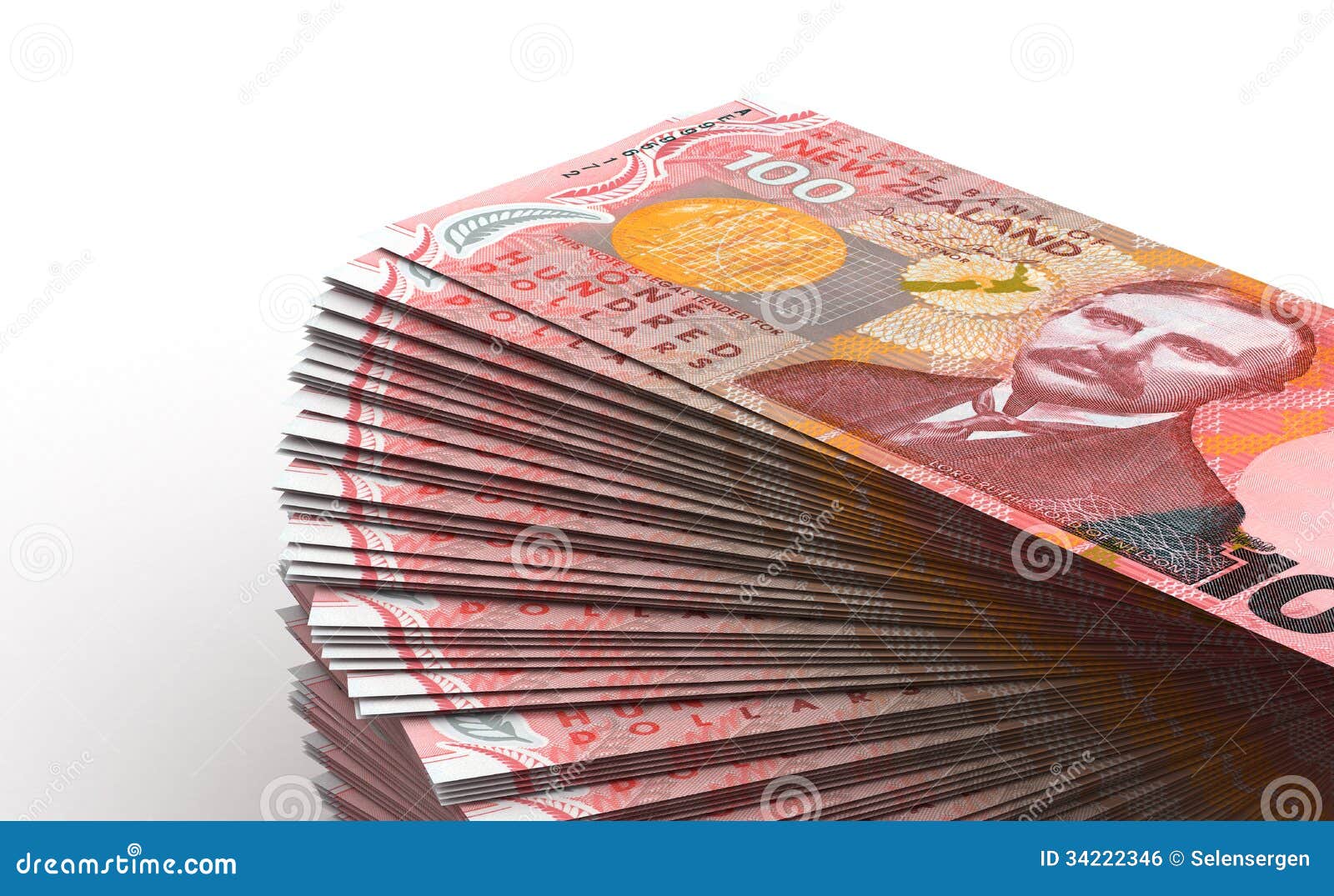 Stack of New Zealand Dollar Stock Illustration - Illustration of bill ...
