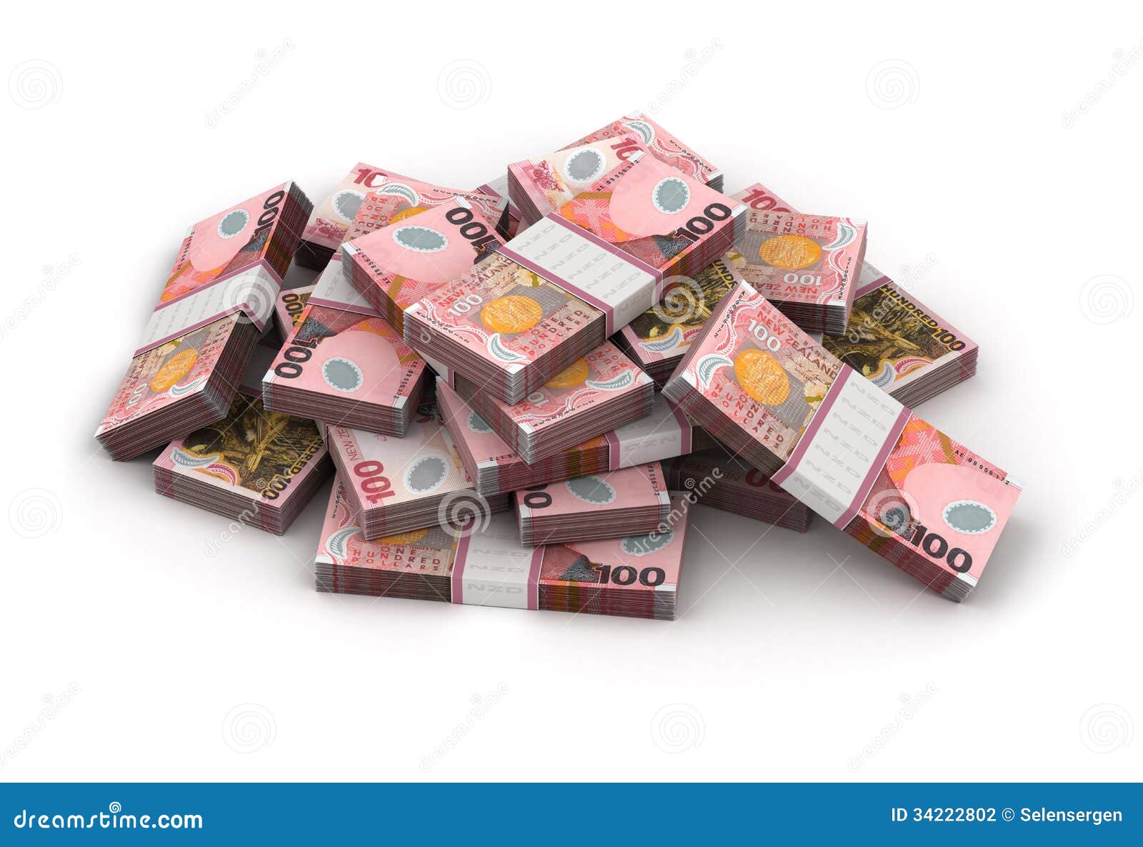 Stack of New Zealand Dollar Stock Illustration - Illustration of ...