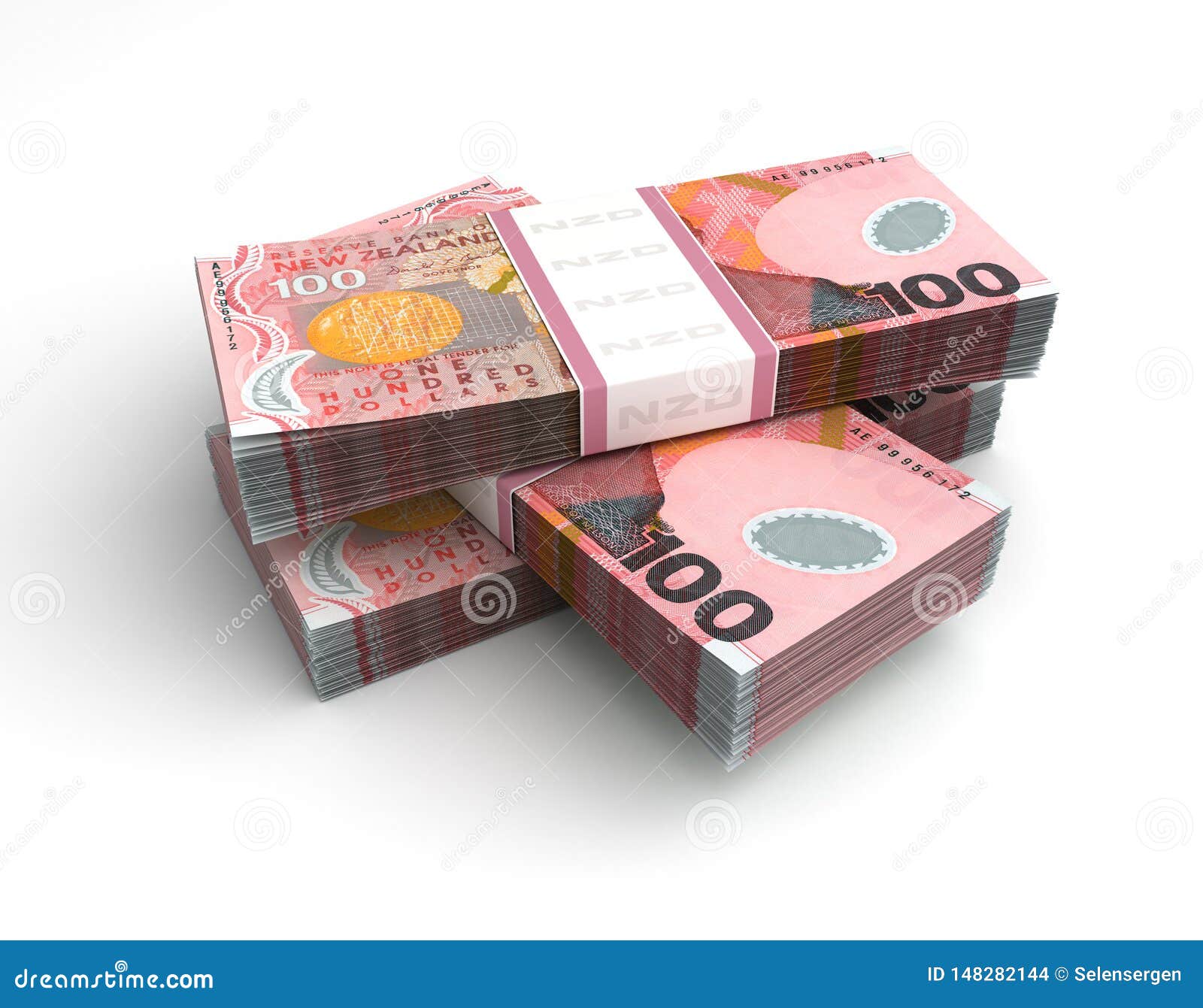 Stack of New Zealand Dollar Stock Illustration - Illustration of ...