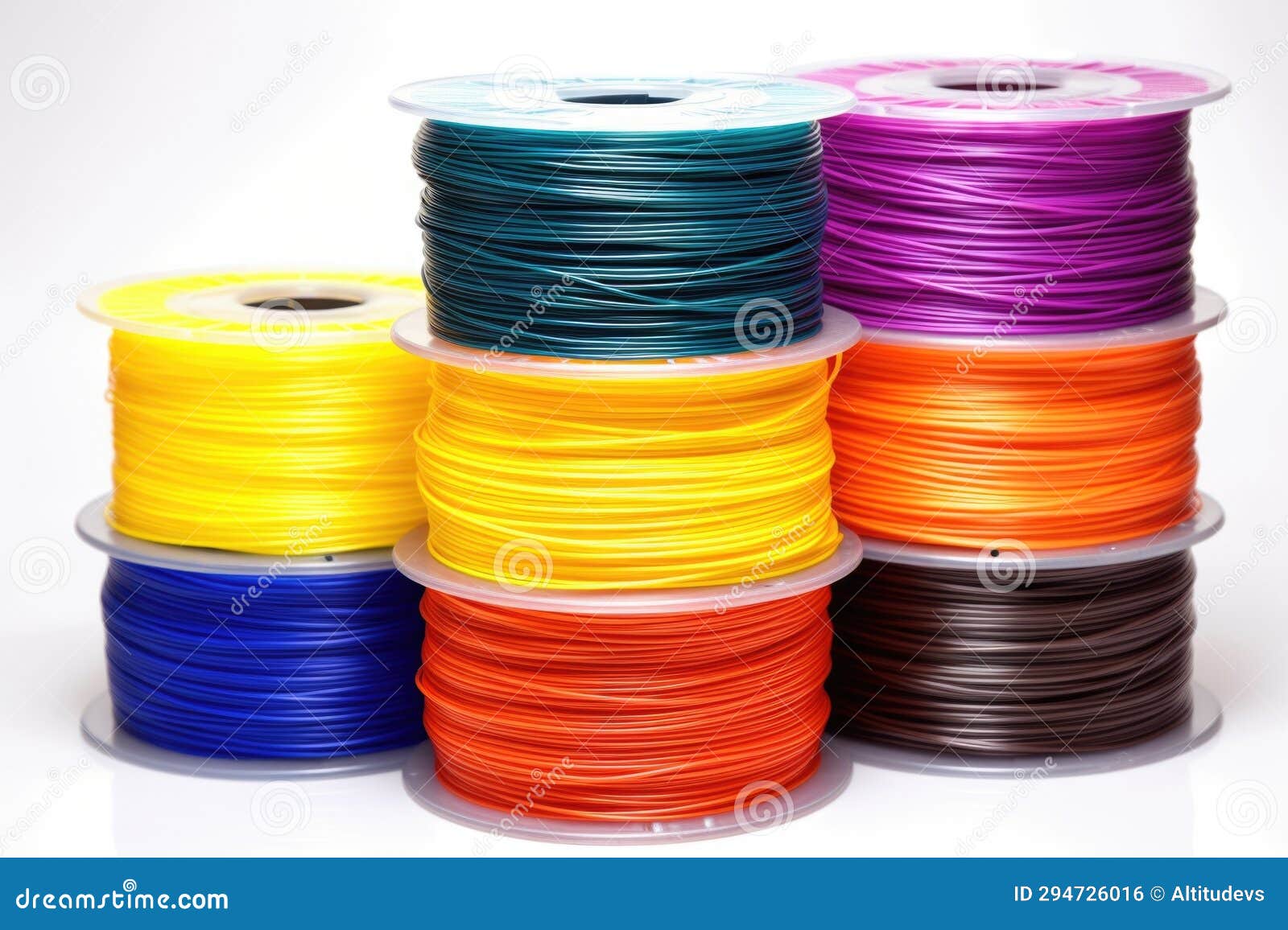 Stack of Newly Made 3d Printer Filaments Stock Illustration ...