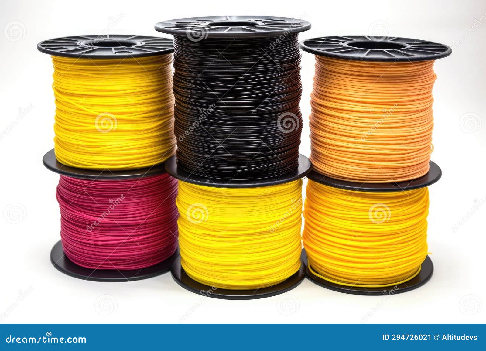Stack of Newly Made 3d Printer Filaments Stock Illustration ...