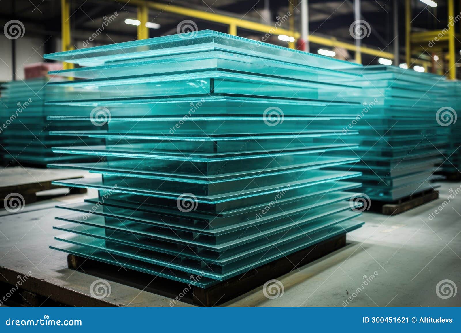 A Stack of Newly Manufactured Glass Panes in a Factory Stock Image ...