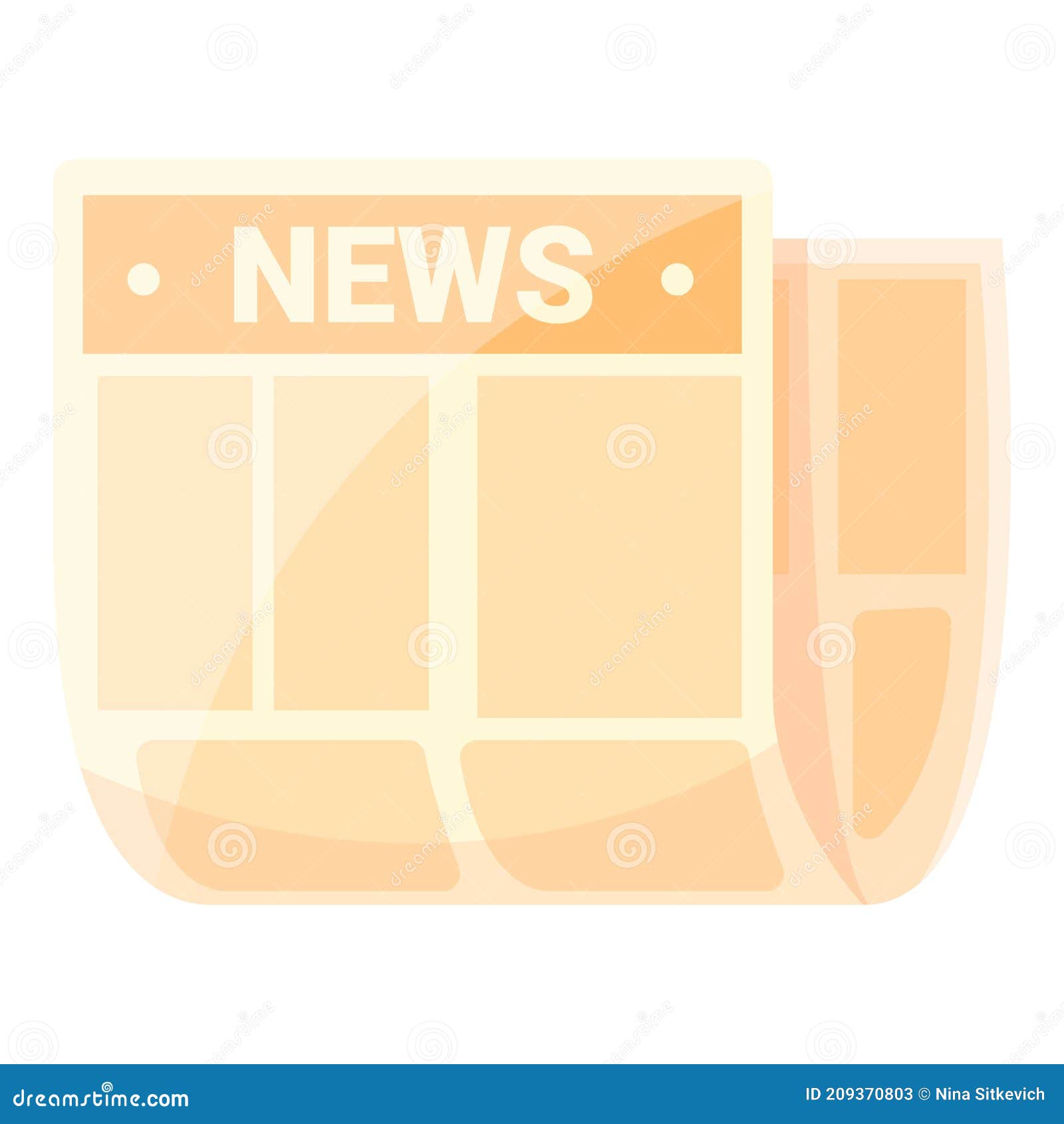Stack Newspaper Icon, Cartoon Style Stock Vector - Illustration of ...