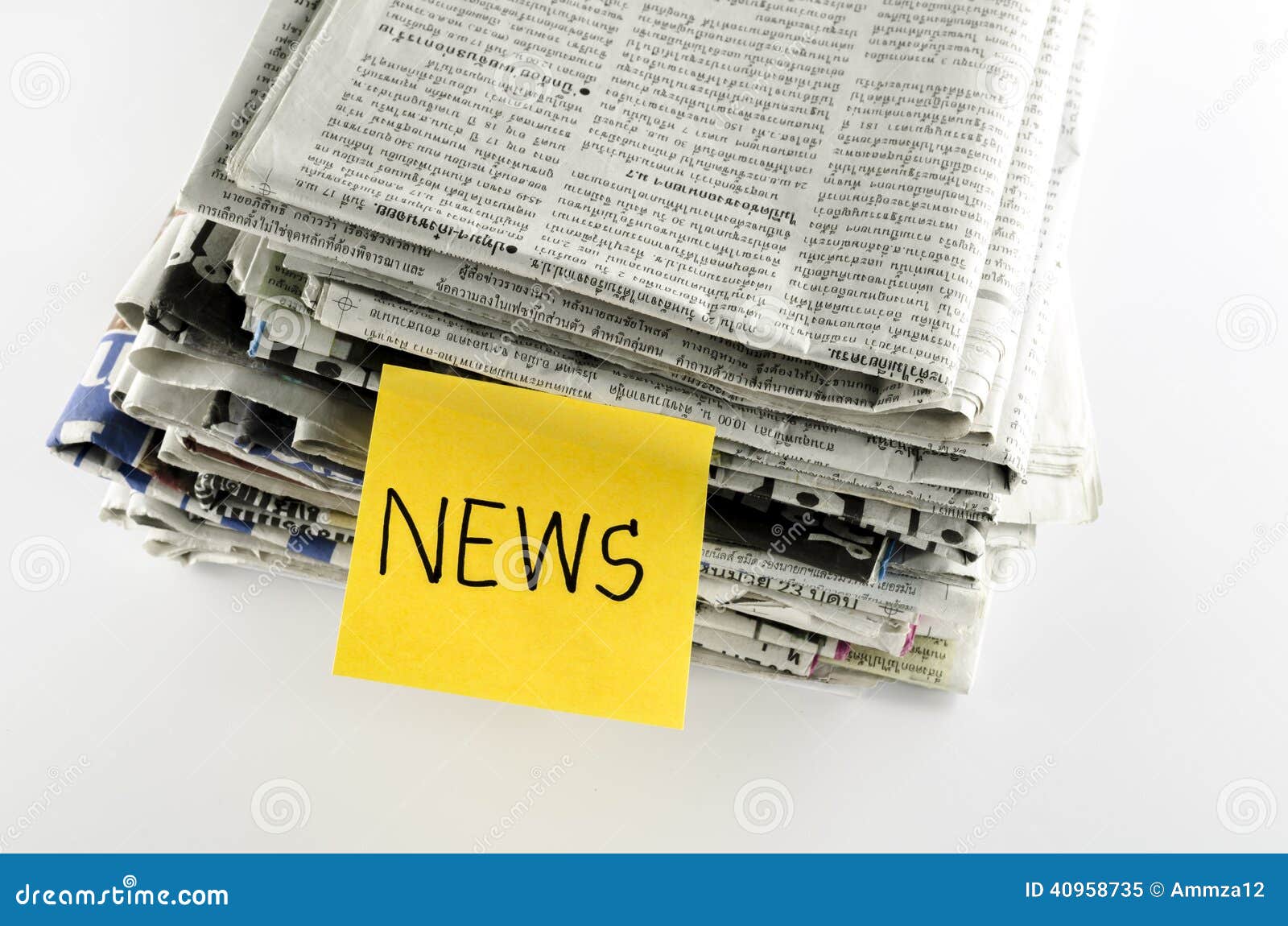 Stack of Newspaper Write News Word Stock Image - Image of education ...