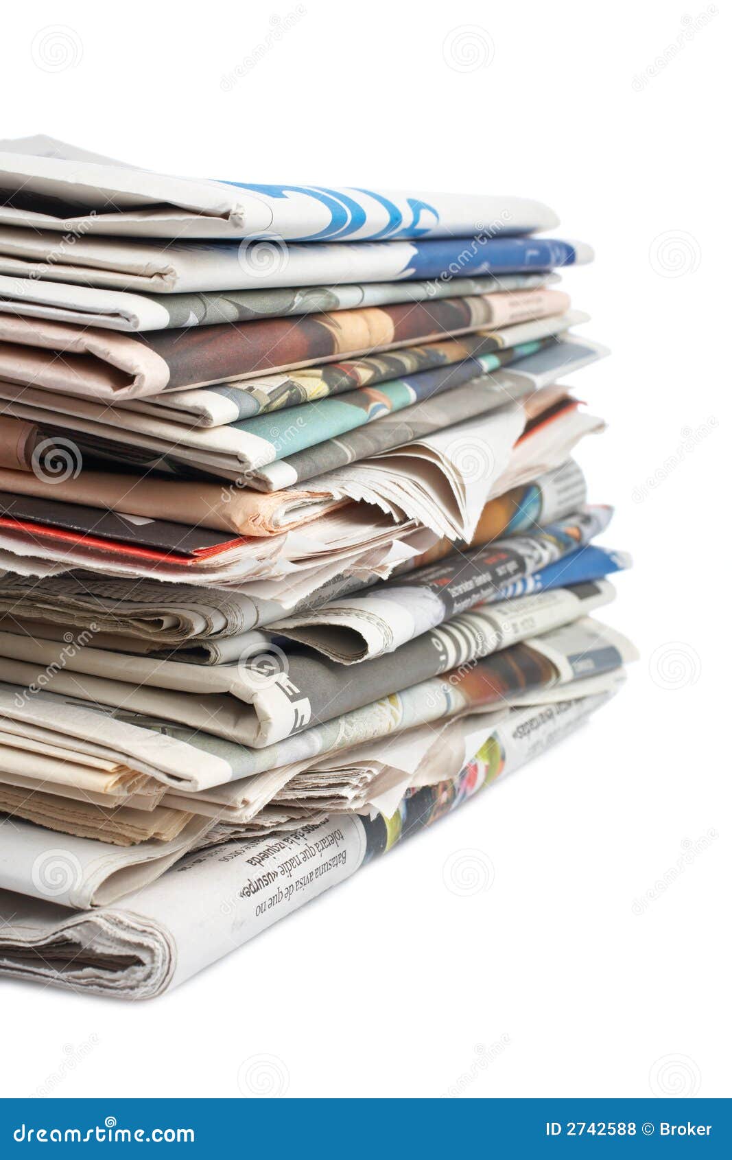 Stack of newspapers stock photo. Image of color, communicate - 2742588