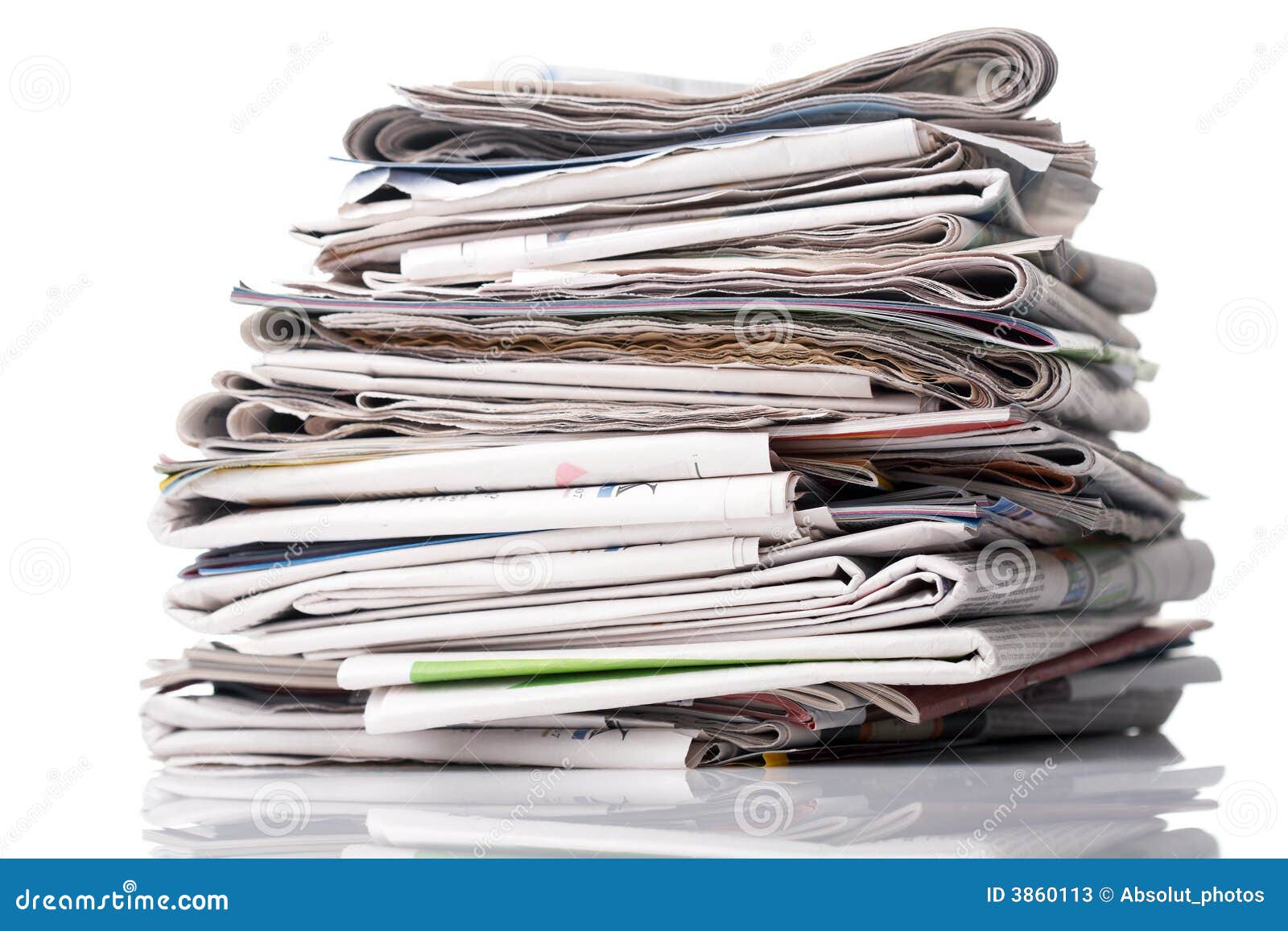 Stack of newspapers stock image. Image of studio, recycle - 3860113