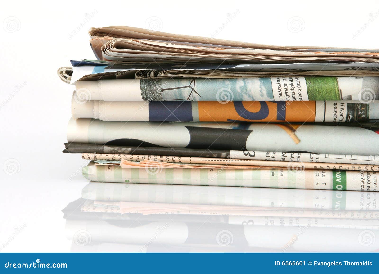 Stack of newspapers stock image. Image of detail, copy - 6566601