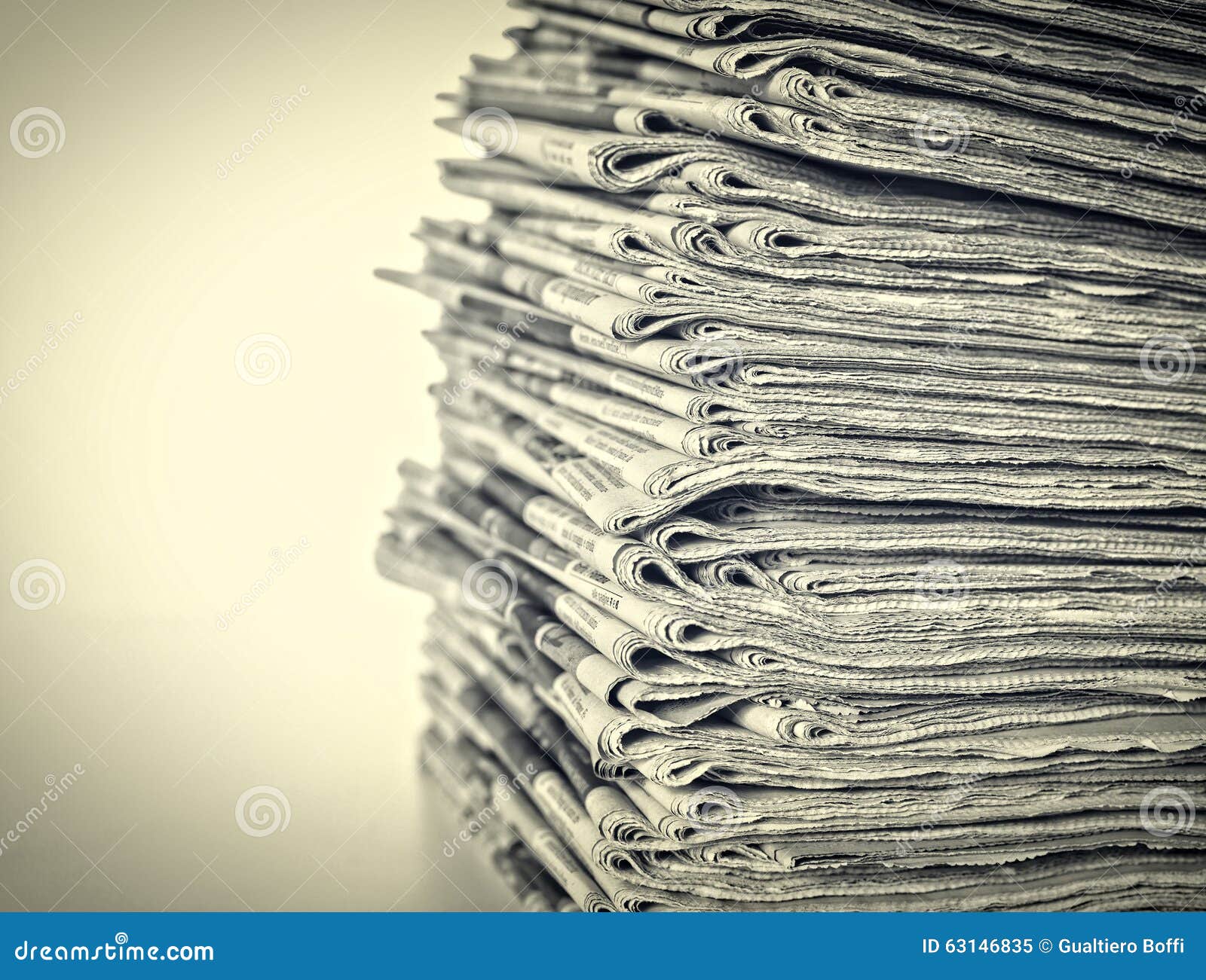Stack of daily newspapers stock image. Image of copyspace - 63146835