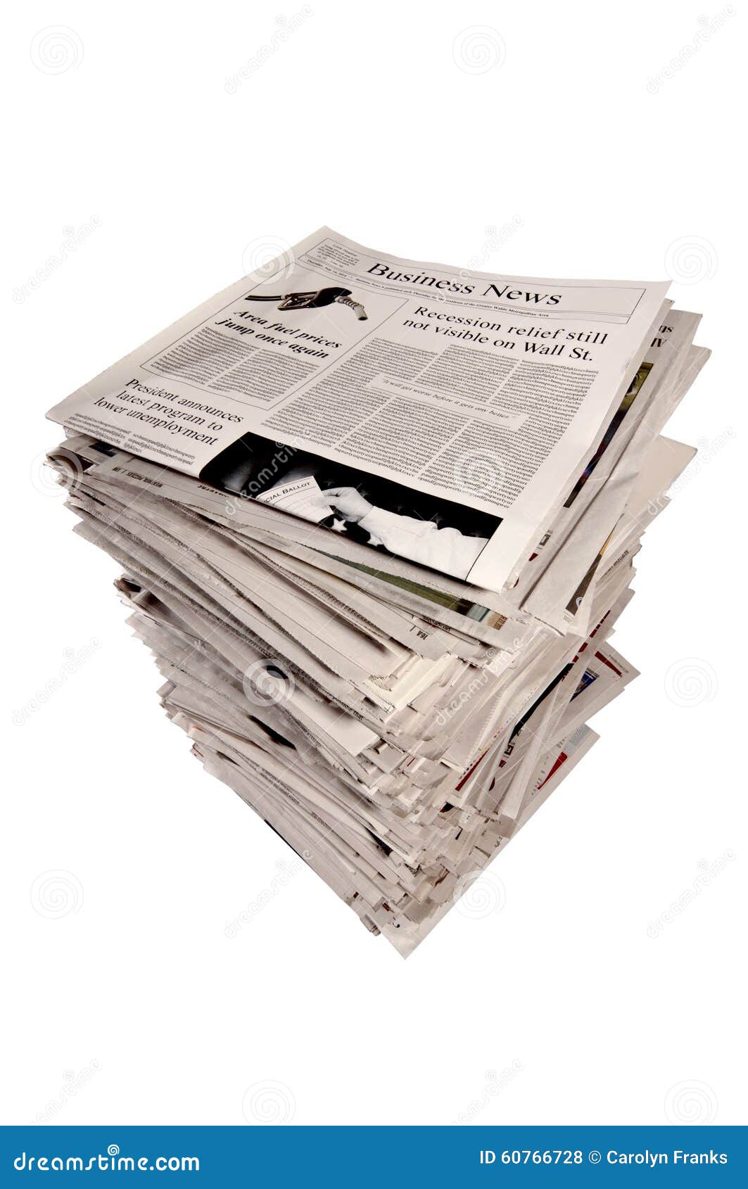 Stack of Newspapers with Business Edition on Top Stock Photo - Image of ...