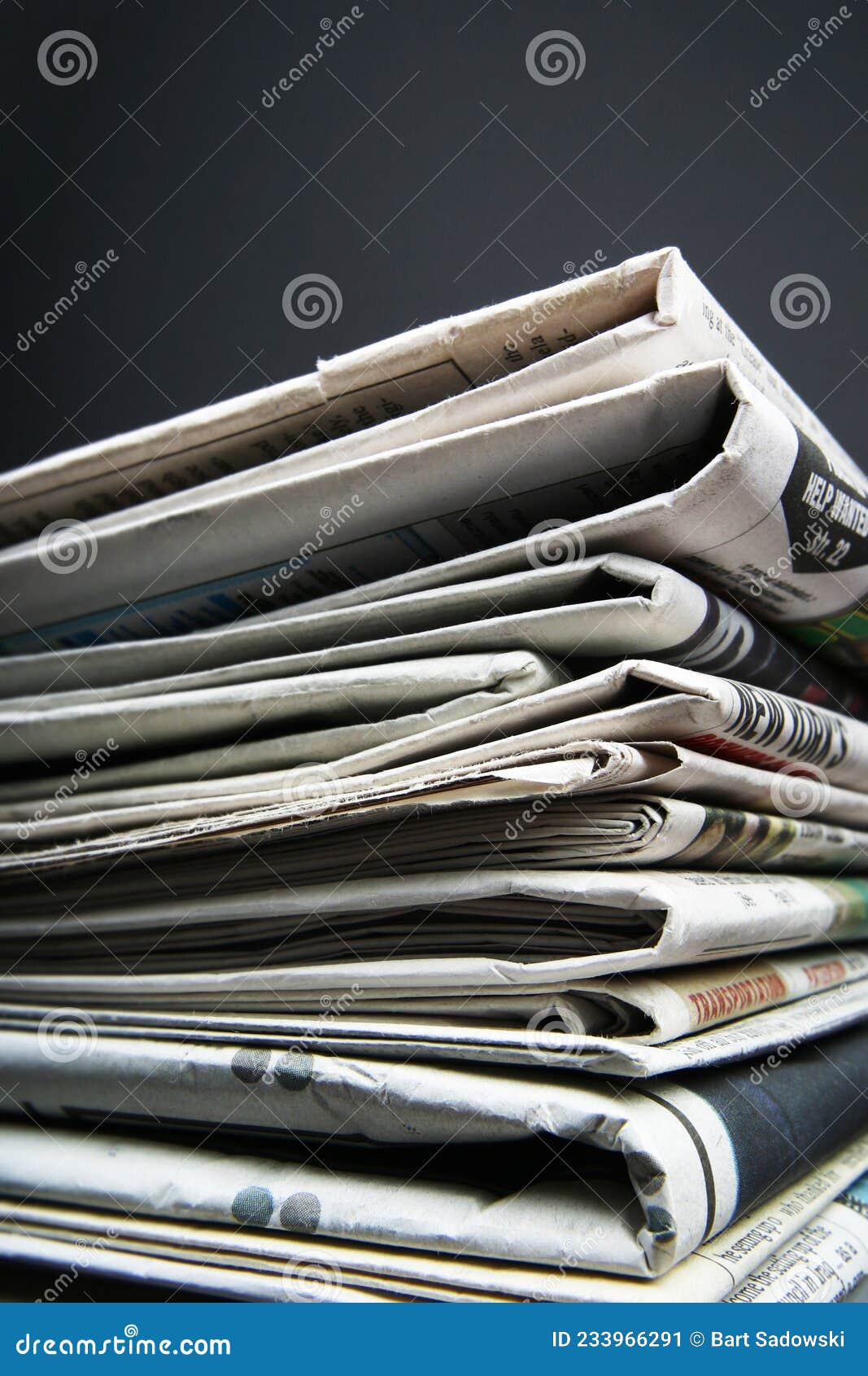 Stack of Various Newspapers Stock Image - Image of column, pages: 233966291