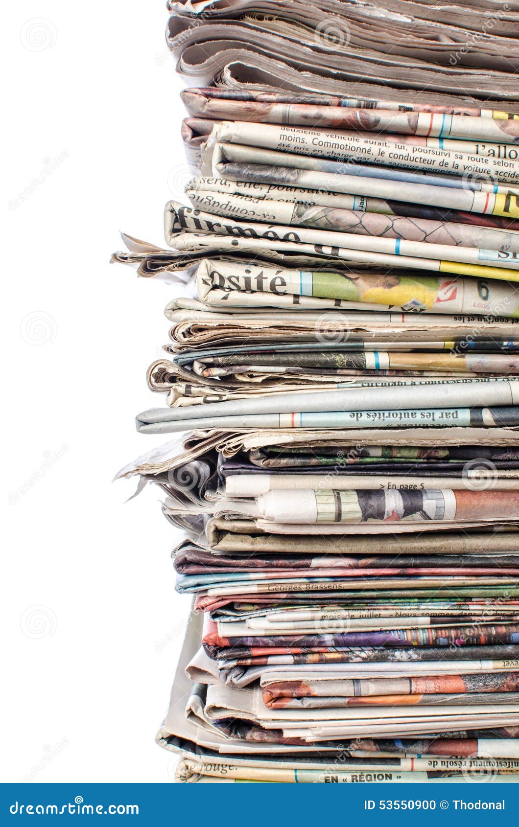 Stack of newspapers stock photo. Image of news, media - 53550900
