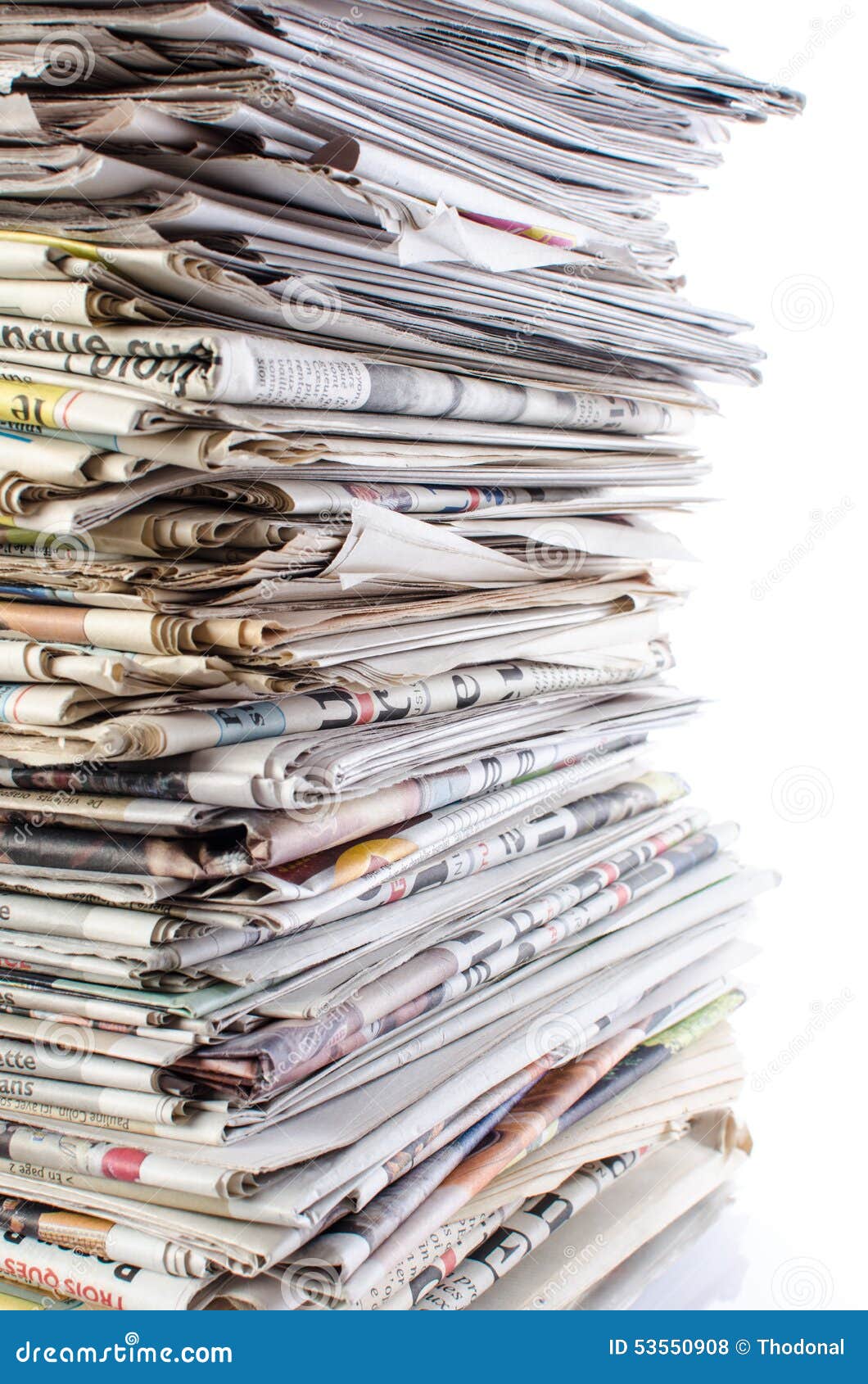 Stack of newspapers stock photo. Image of journalism - 53550908