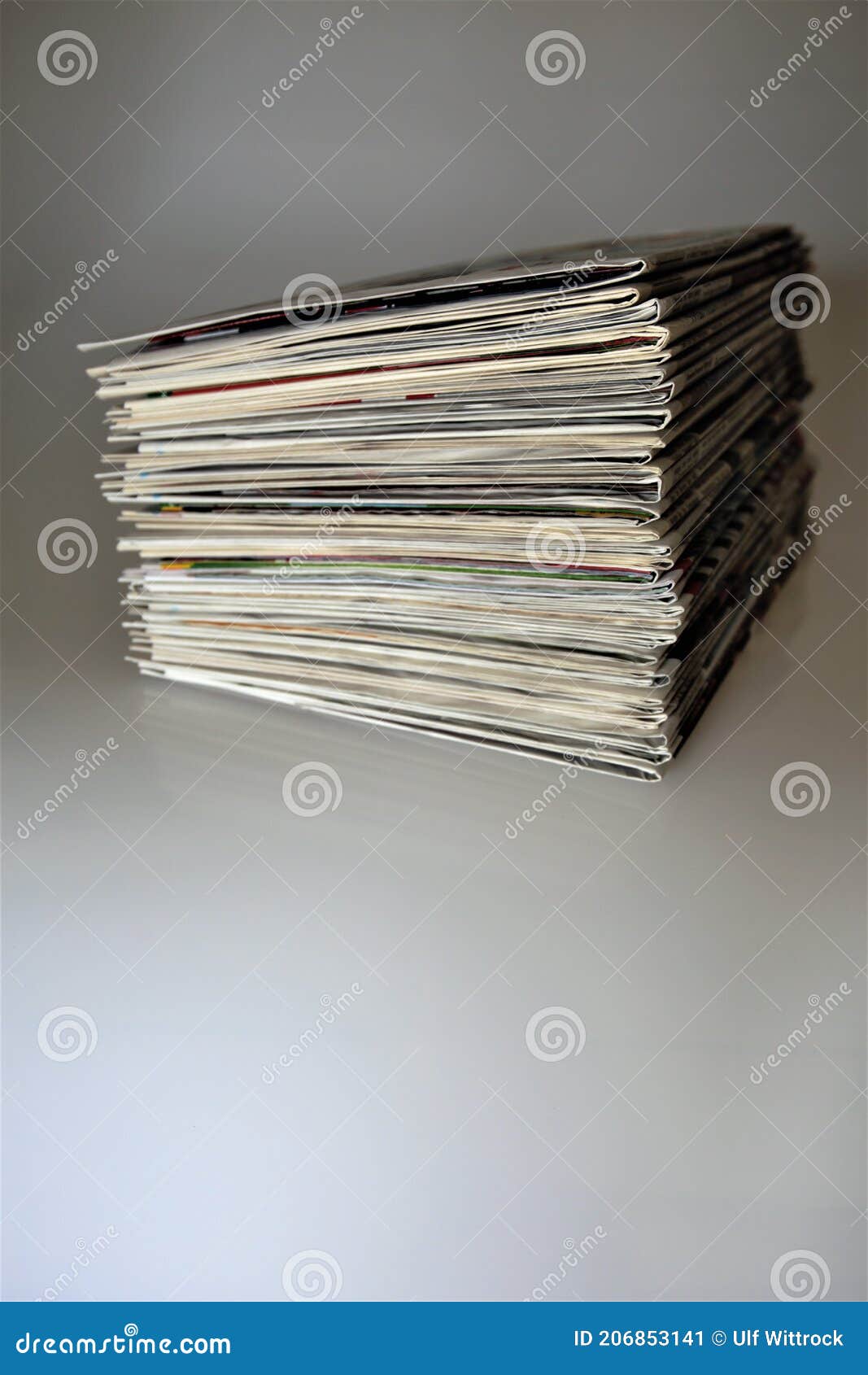 Stack of newspapers stock image. Image of press, recycling - 206853141