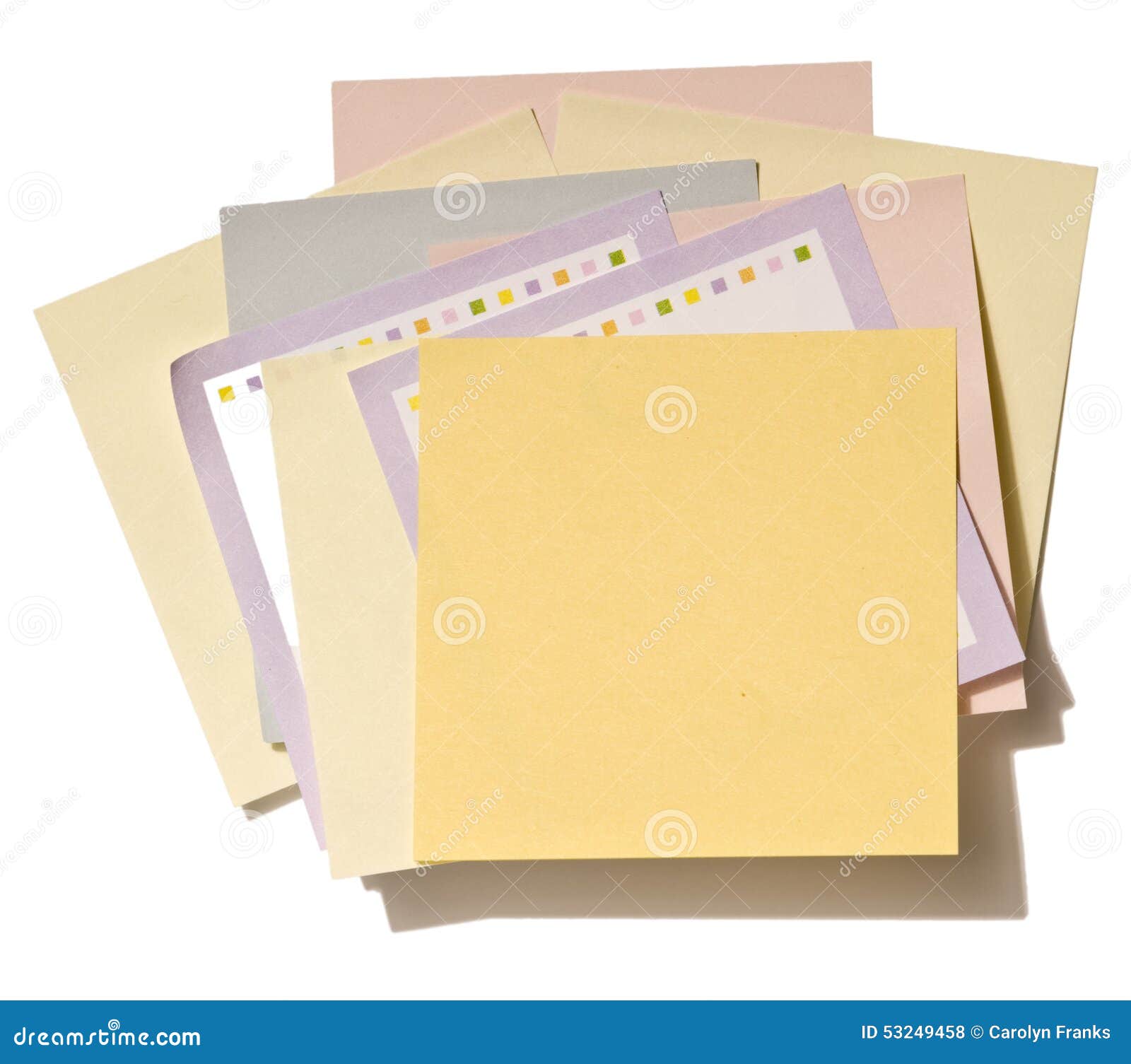 Stack of Nine Post-it Notes Stock Photo - Image of ideas, notes: 53249458