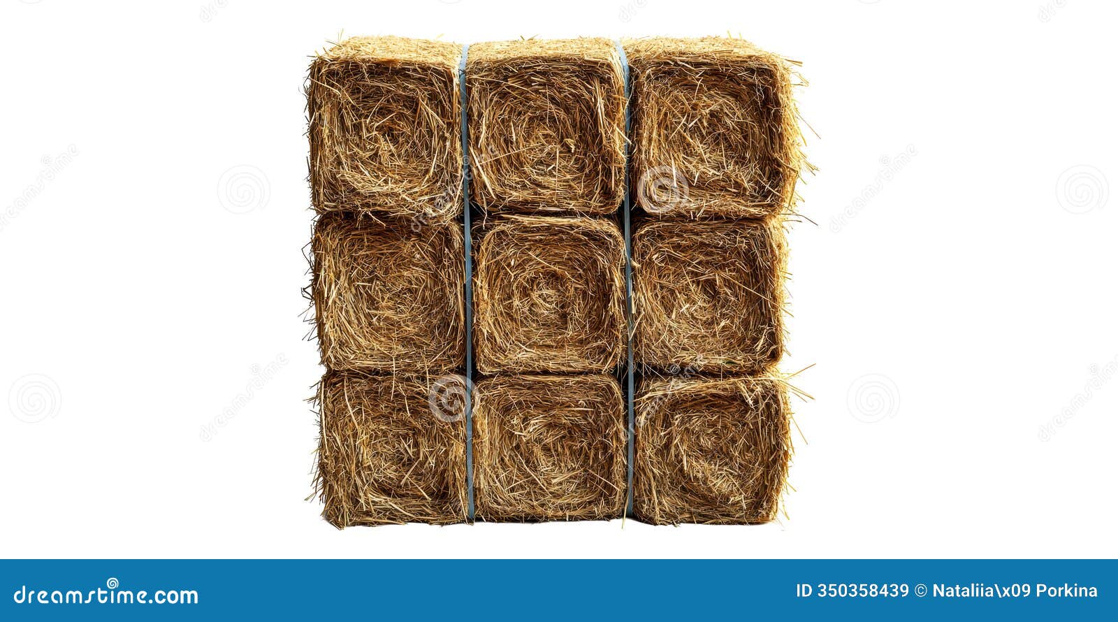 Stack of Nine Square Hay Bales Isolated on Transparent Background Stock ...