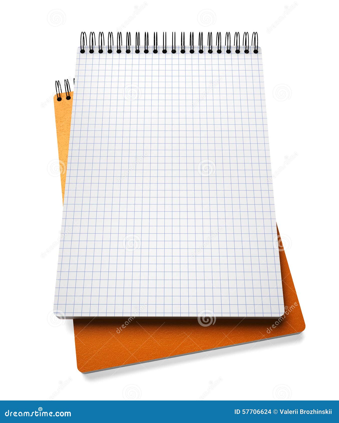 Stack of notebook on white stock illustration. Illustration of orange ...