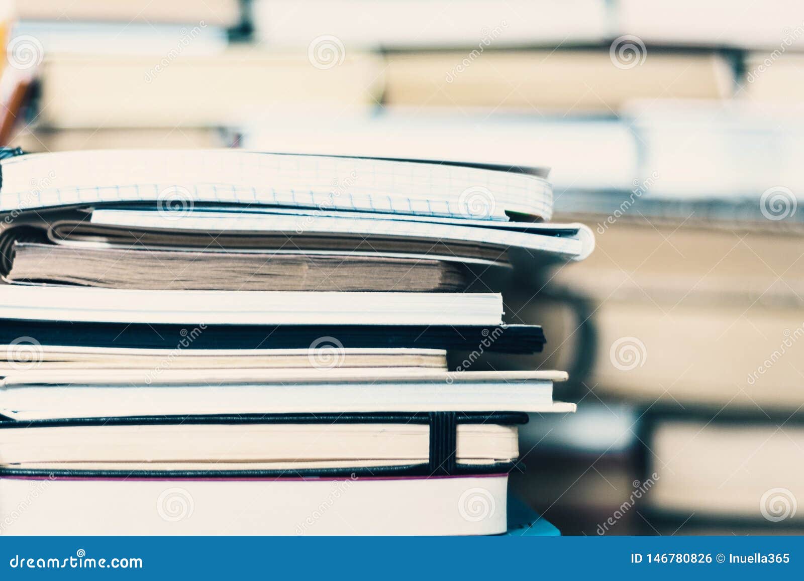 Notebooks On The Background Of Wooden Boards. Stock Photo ...