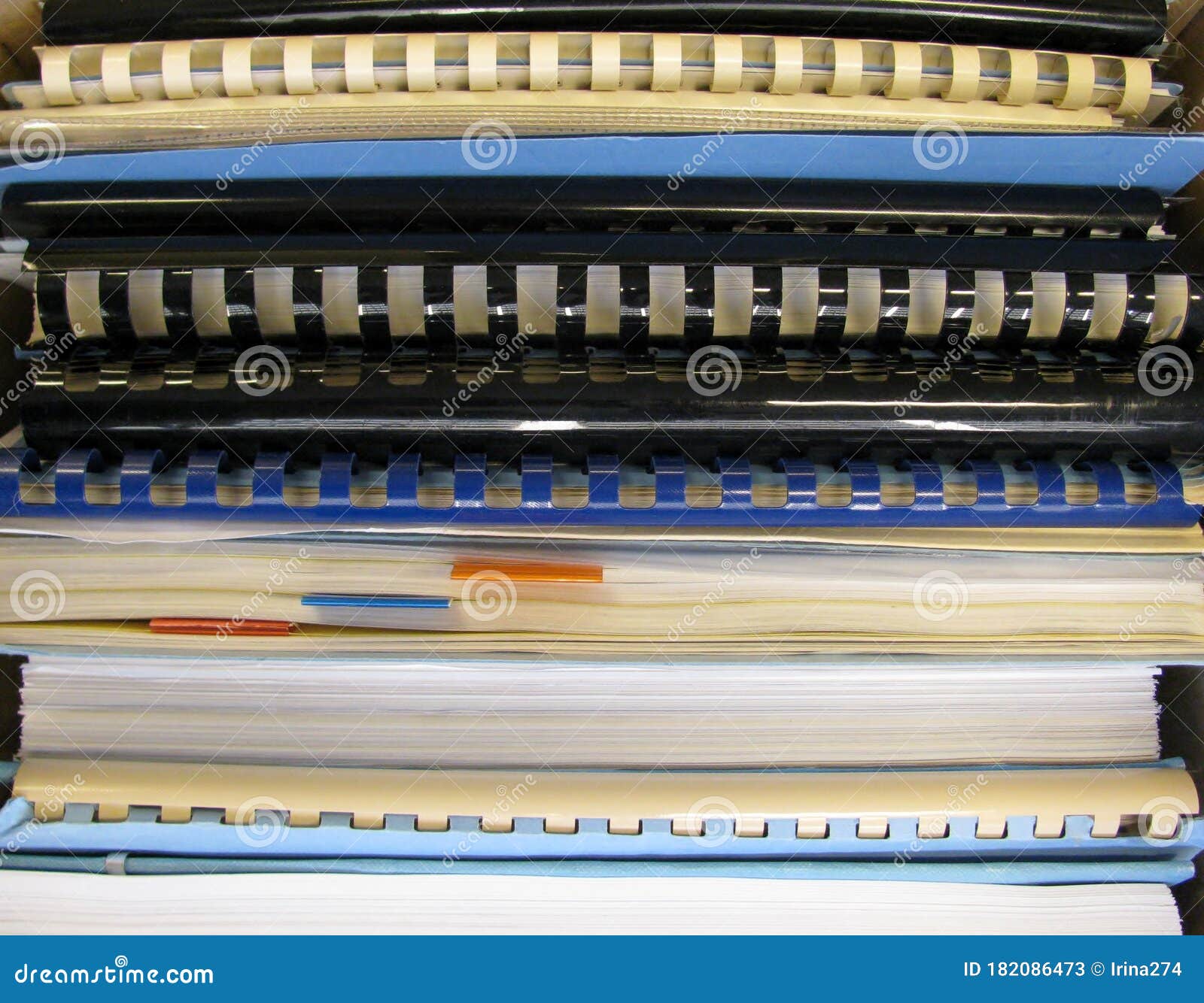 Stack of Notebooks with Comb Binding Stock Image - Image of pile, pages ...